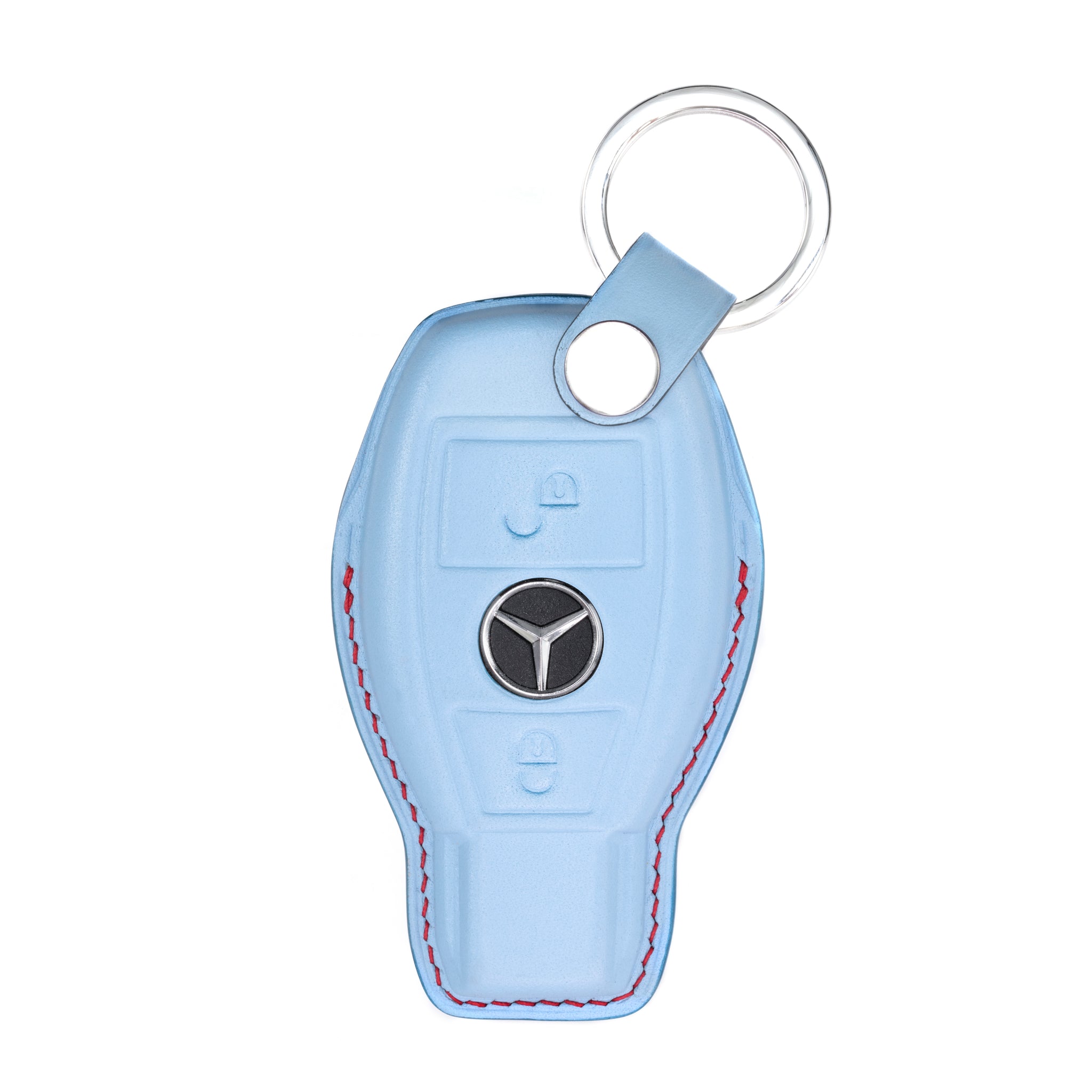 Mercedes 2 Buttons Key Fob Cover in Baby Blue Nappa – Solitaire Official