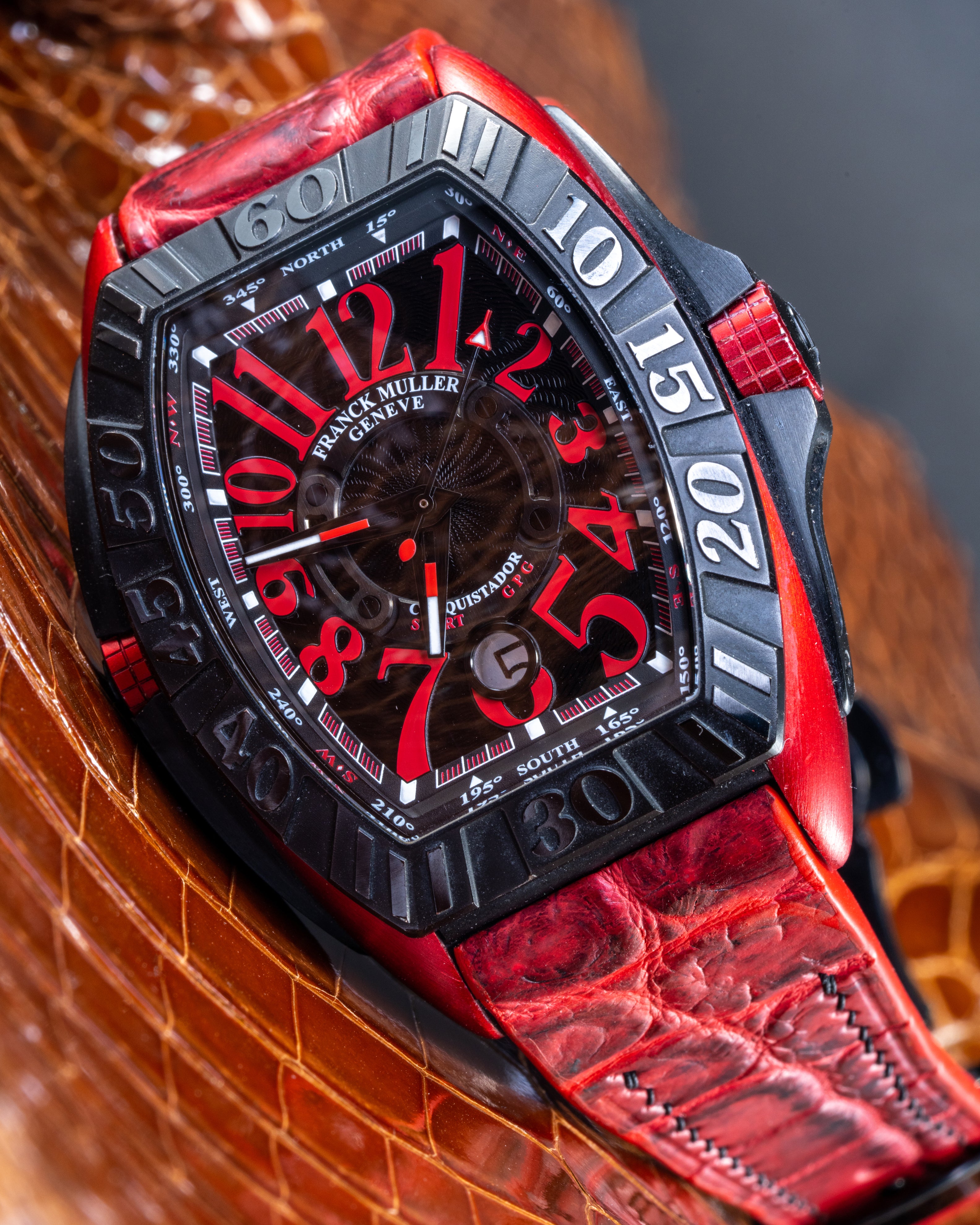 Bespoke Watch Strap in Red Himalayan Crocodile – Solitaire Official