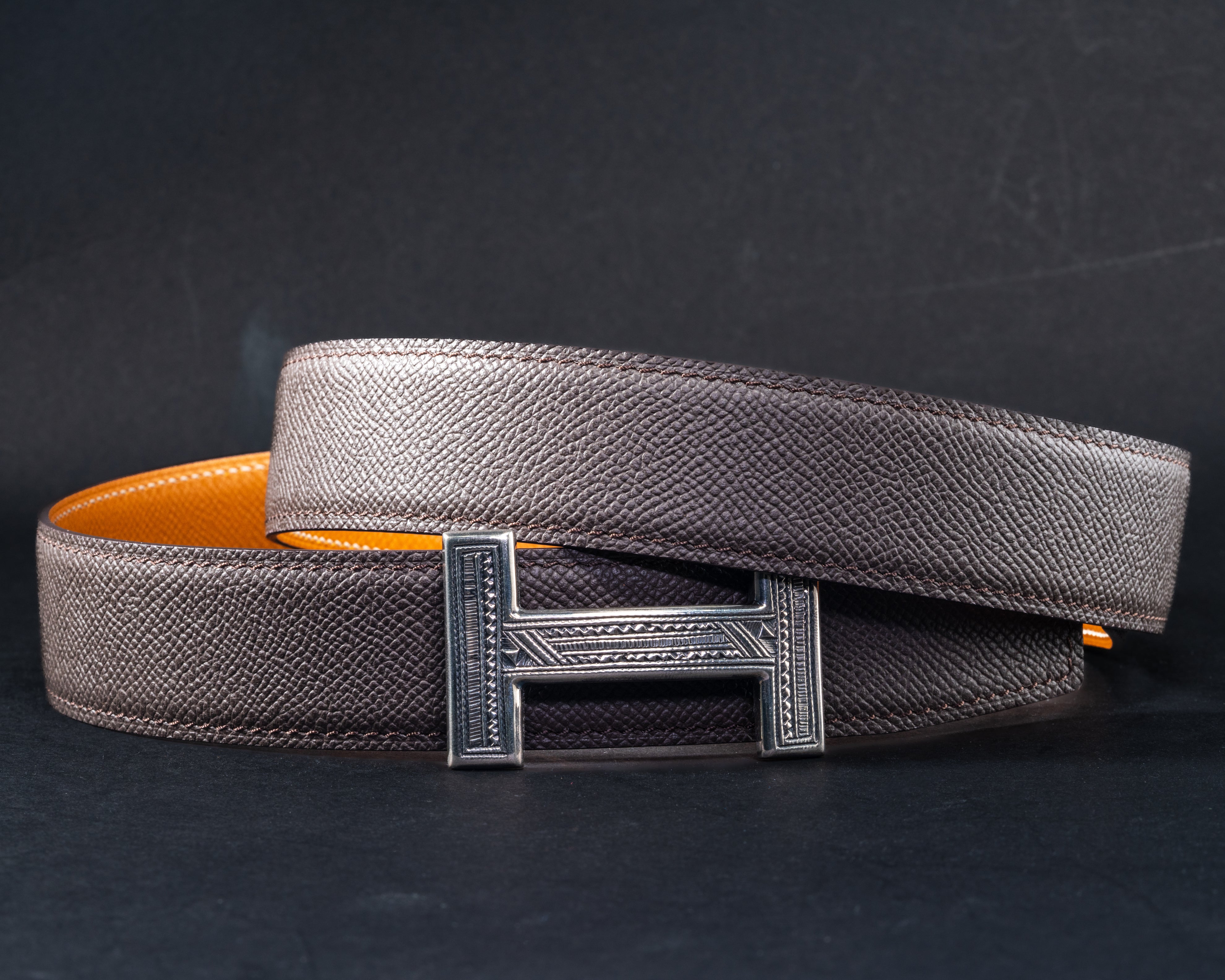 Bespoke Reversible Belt in Etoupe & Brown Epsom – Solitaire Official