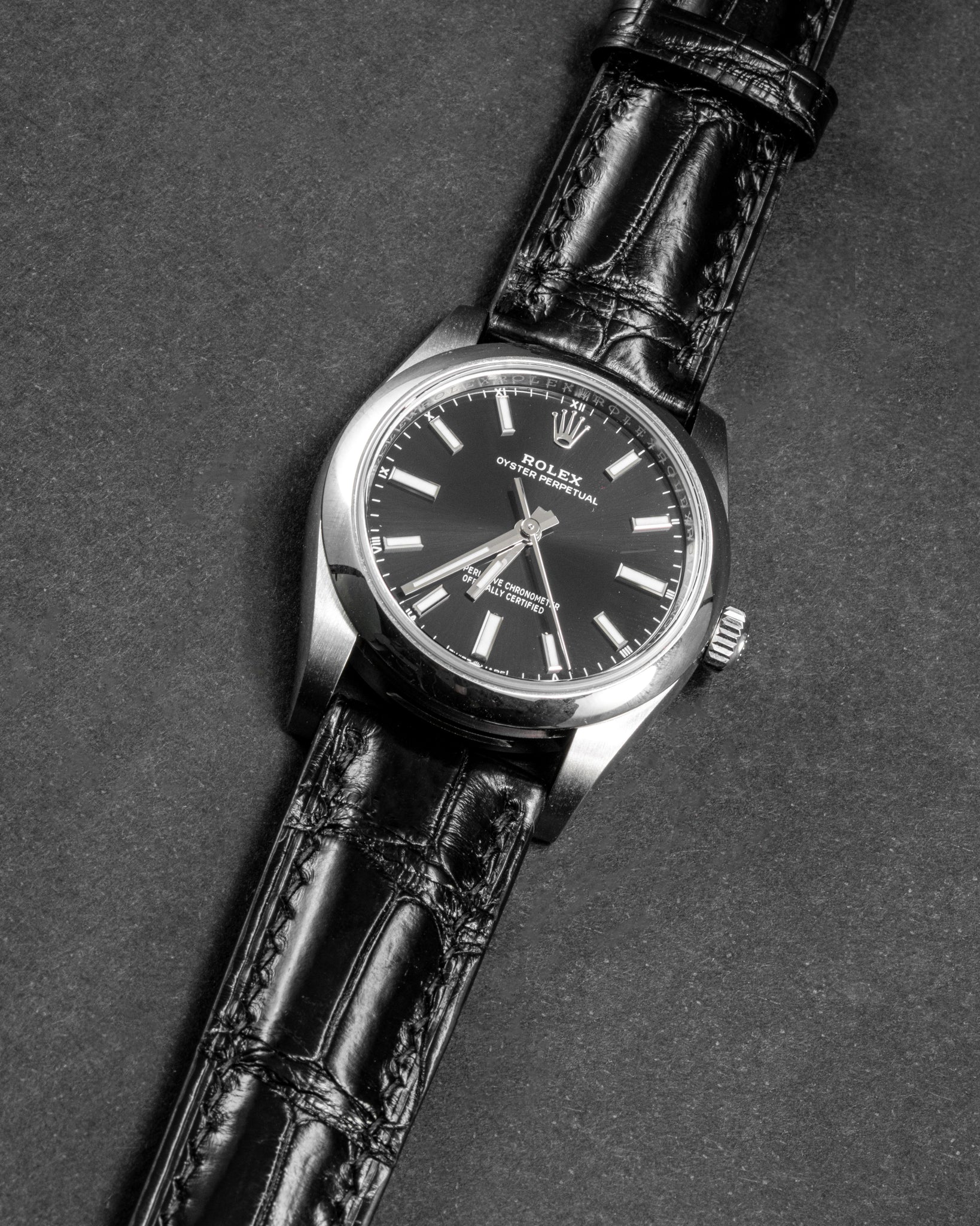 Bespoke Watch Strap in Black Crocodile – Solitaire Official