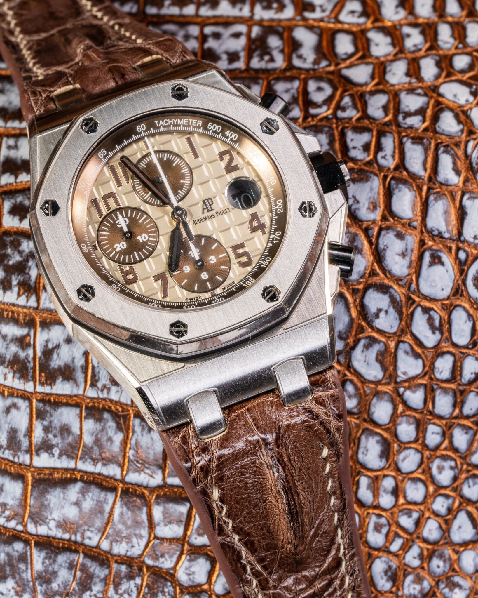 Bespoke Watch Strap in Ombre Brown Crocodile – Solitaire Official
