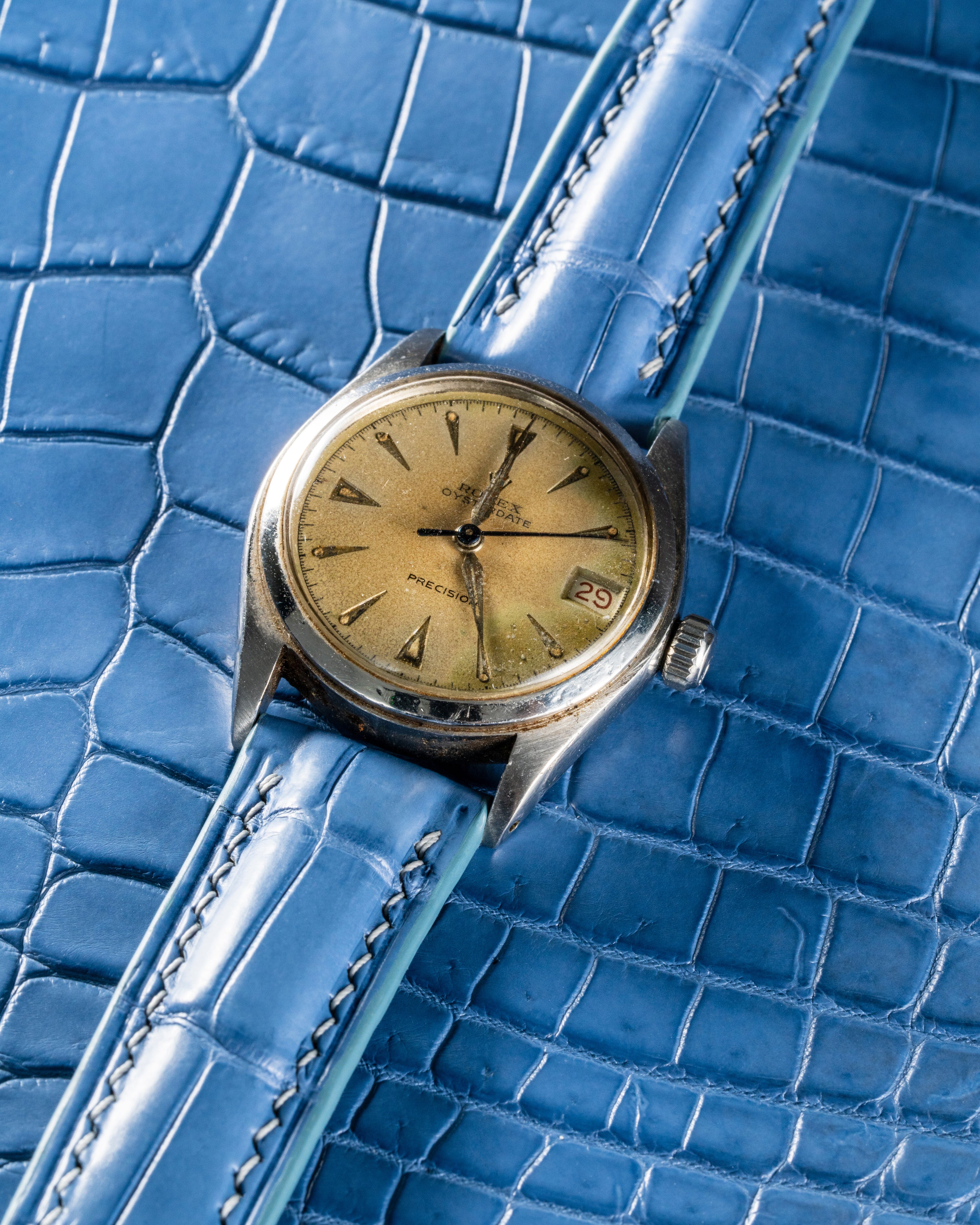 Bespoke Watch Strap in Baby Blue Himalayan Crocodile – Solitaire Official