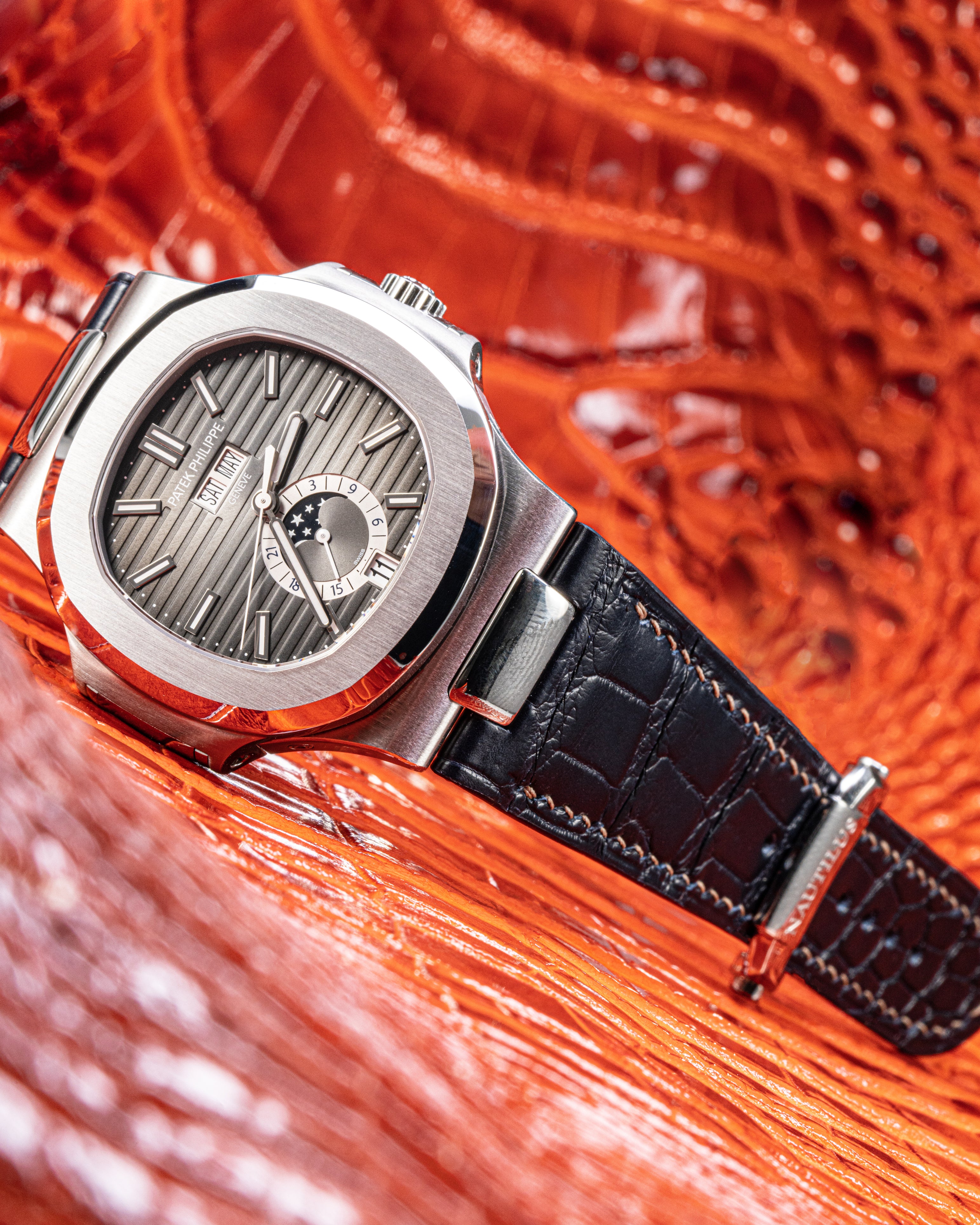 Bespoke Watch Strap in Midnight Blue Crocodile – Solitaire Official