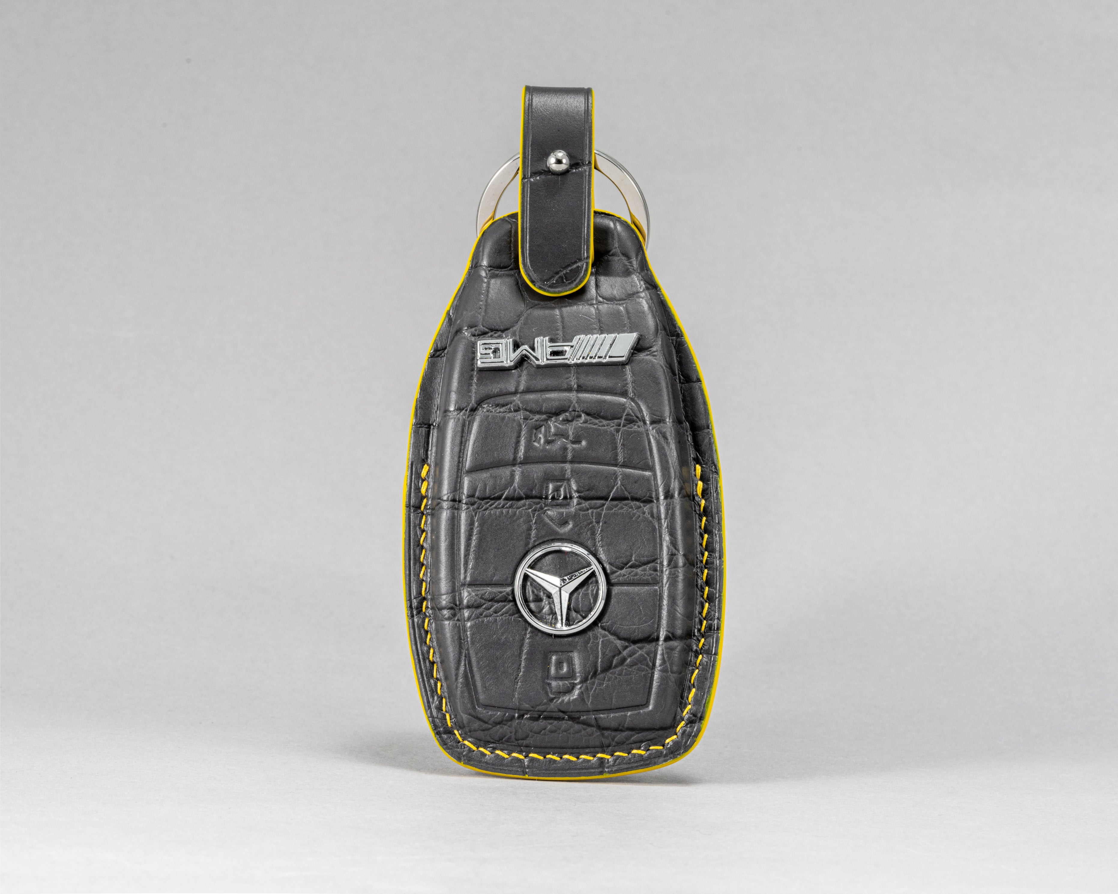 Bespoke Key Fob Cover in Grey Crocodile – Solitaire Official