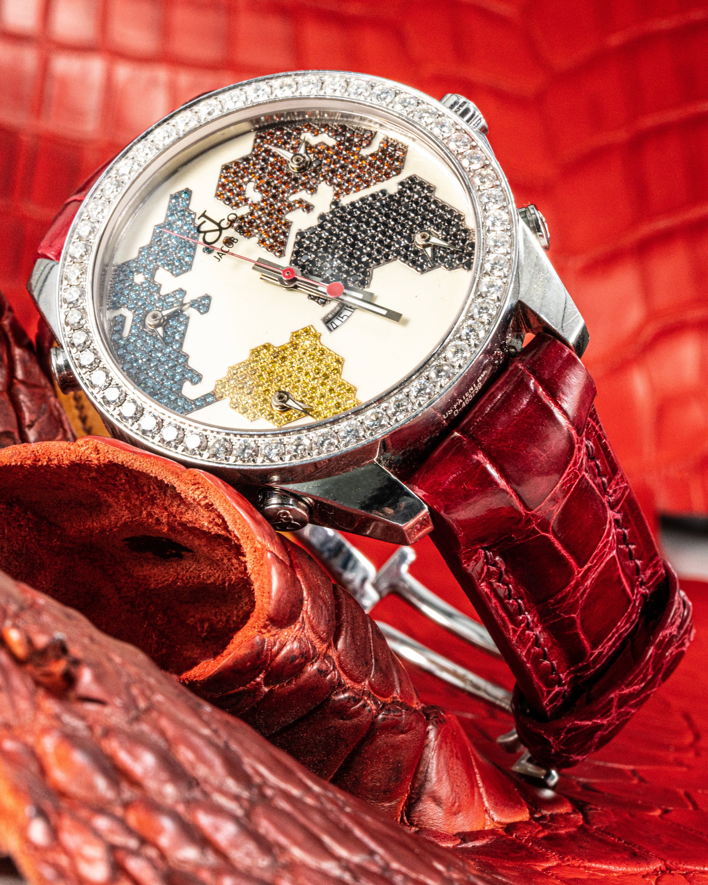 Bespoke Watch Strap in Maroon Red Crocodile – Solitaire Official