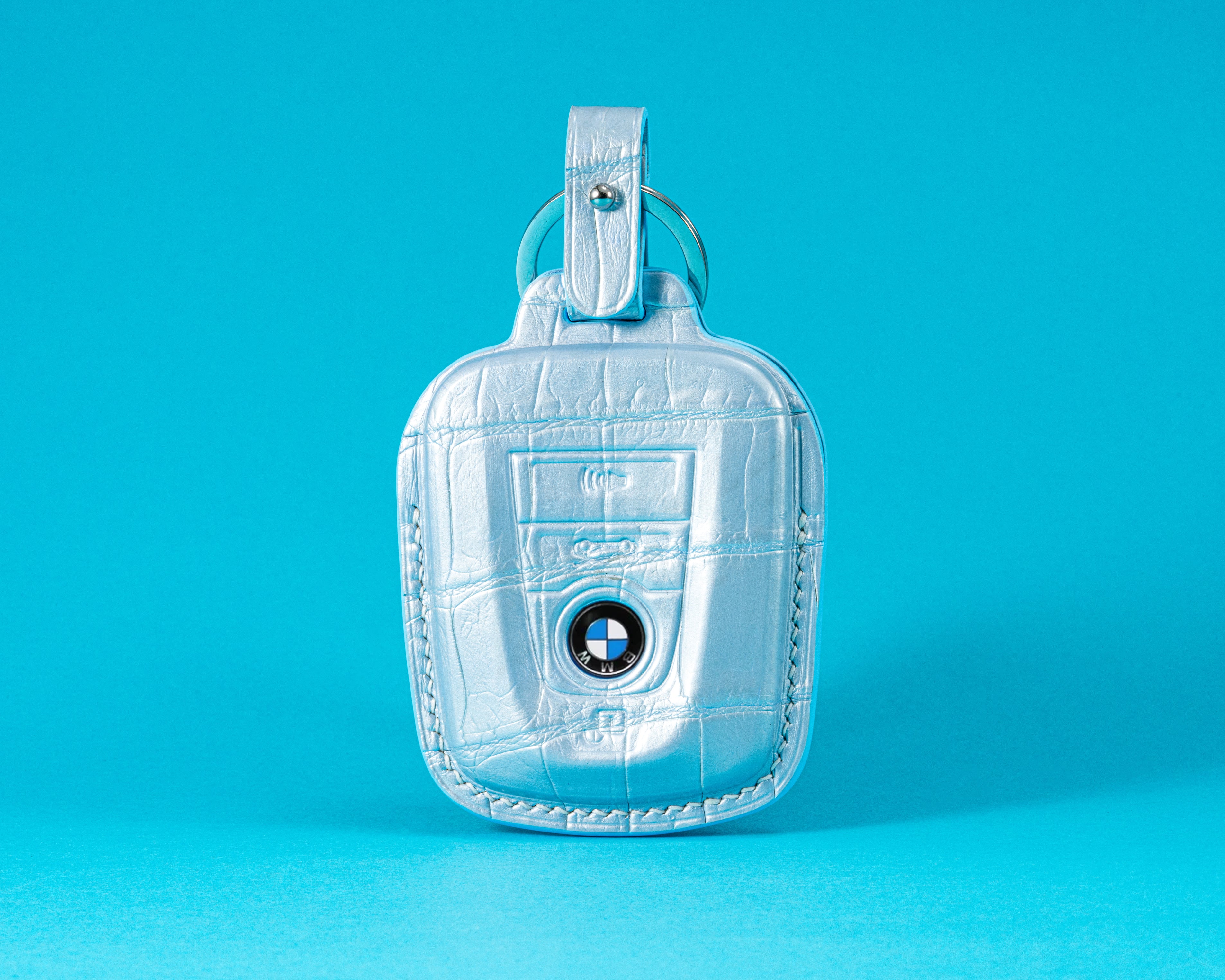 Bespoke Key Fob Cover in Ice Blue Crocodile – Solitaire Official