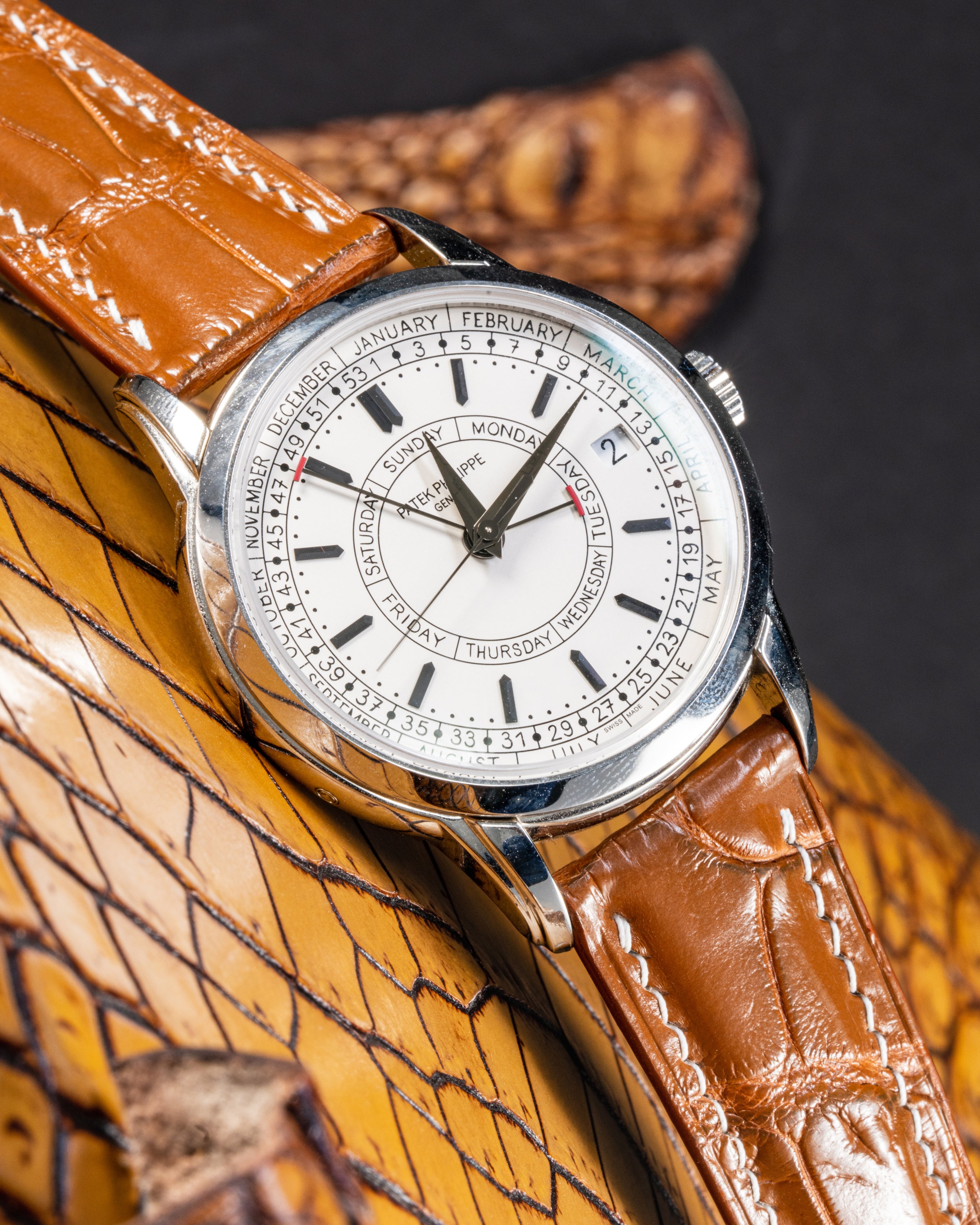Bespoke Watch Strap In Chestnut Brown Alligator Solitaire Official 5111