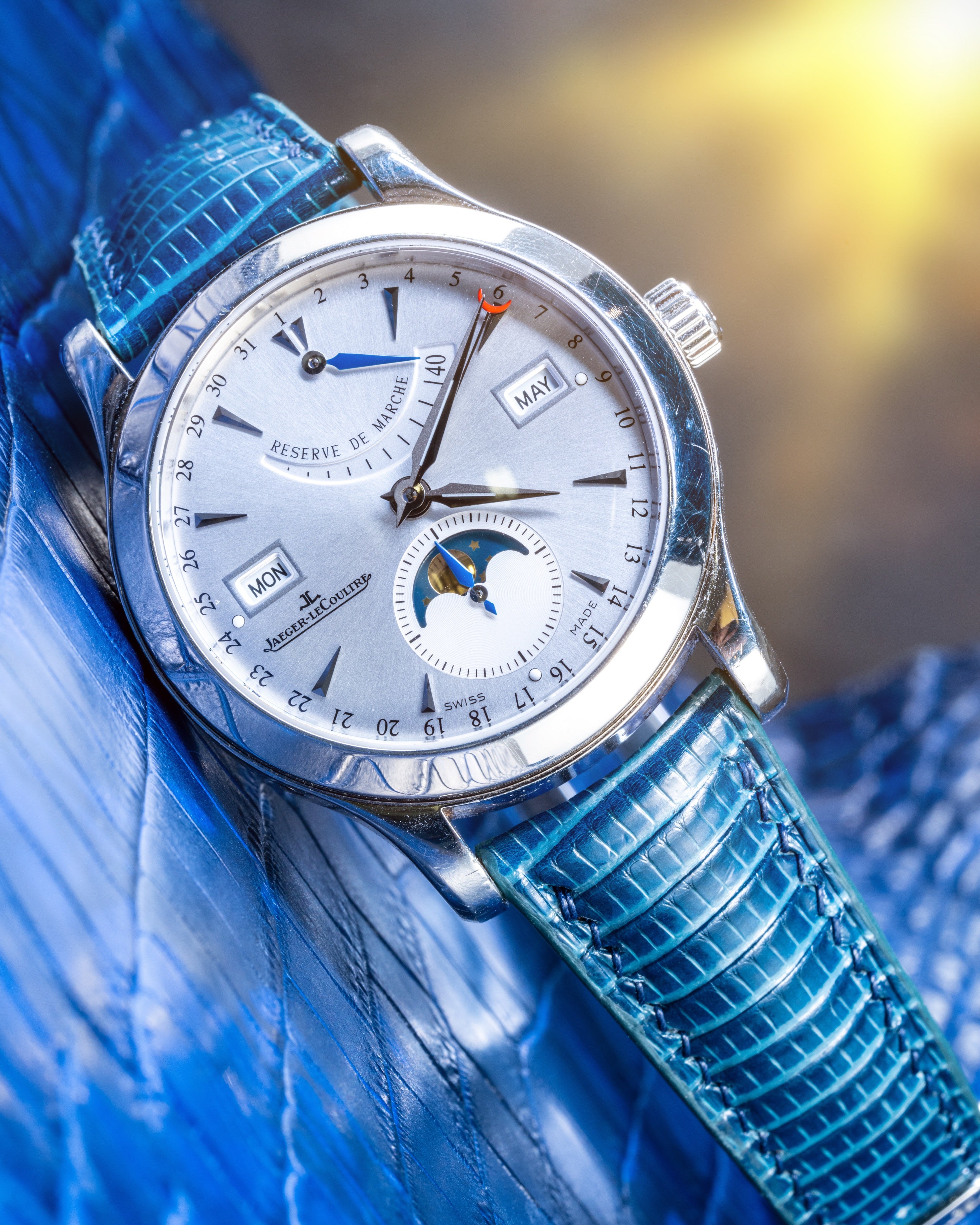 Bespoke Watch Strap In Midnight Blue Lizard – Solitaire Official