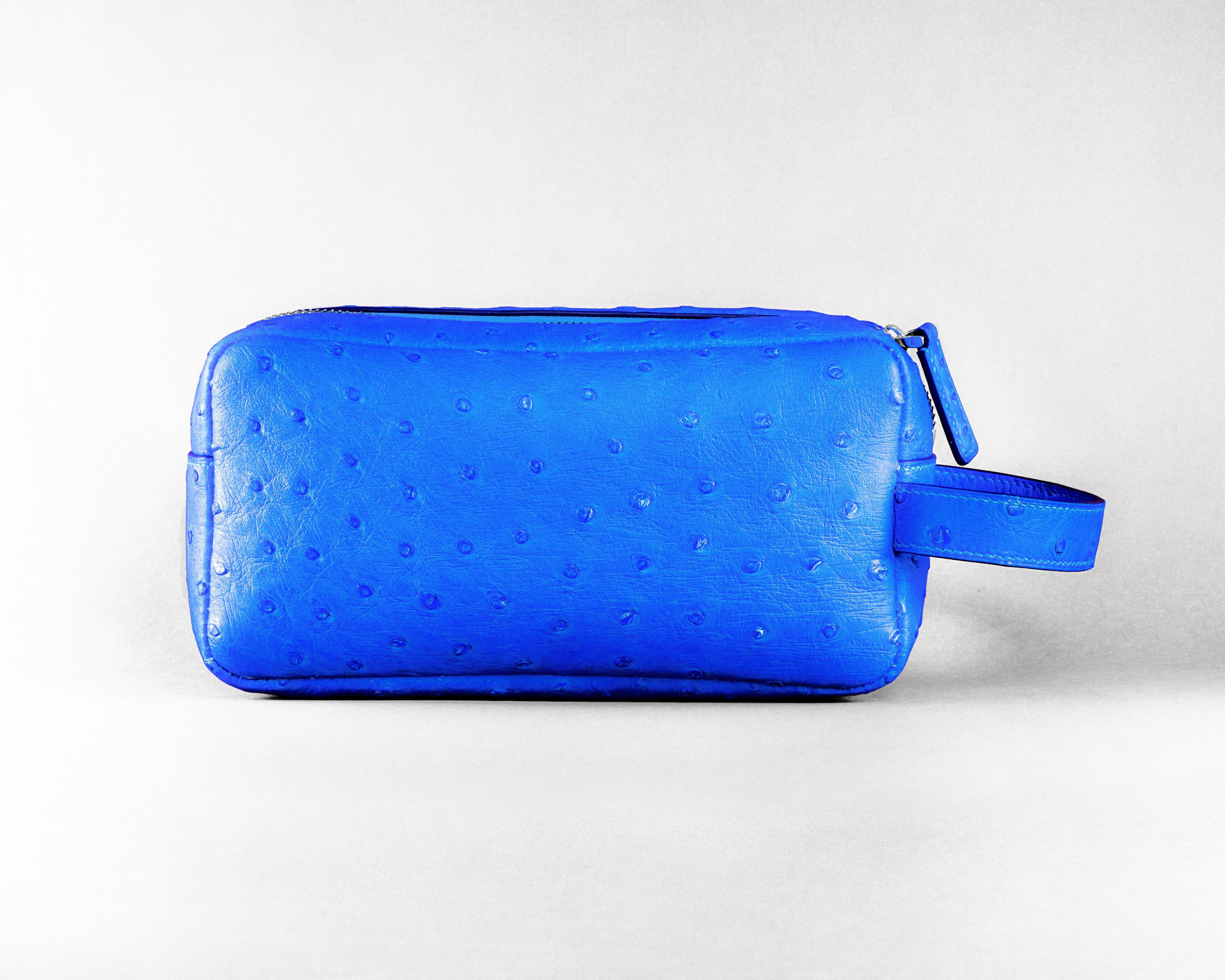 Bespoke Clutch Bag in Sky Blue Ostrich – Solitaire Official