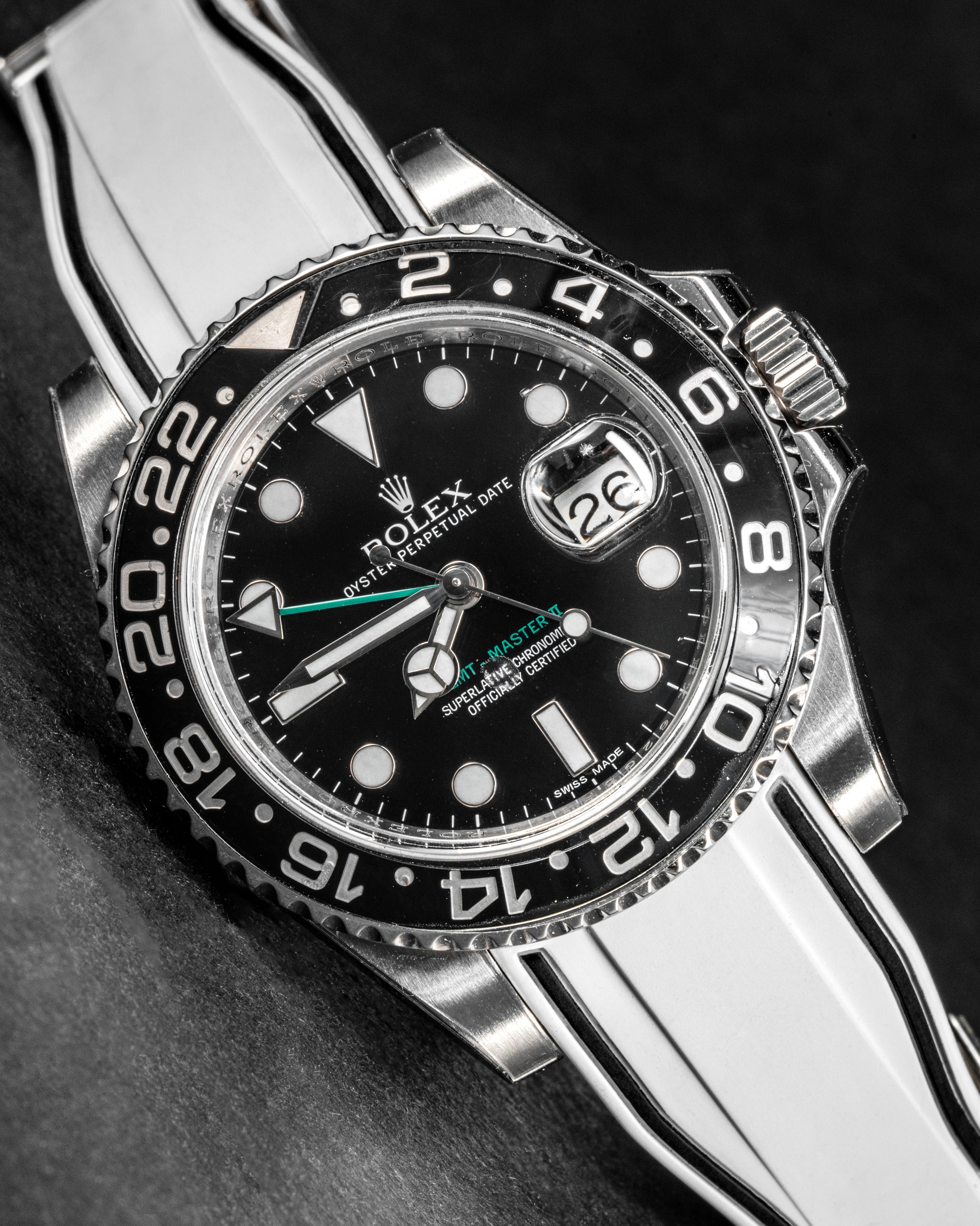 Solitaire Rubber straps in Cookie White for Rolex GMT Master II 116710 ...