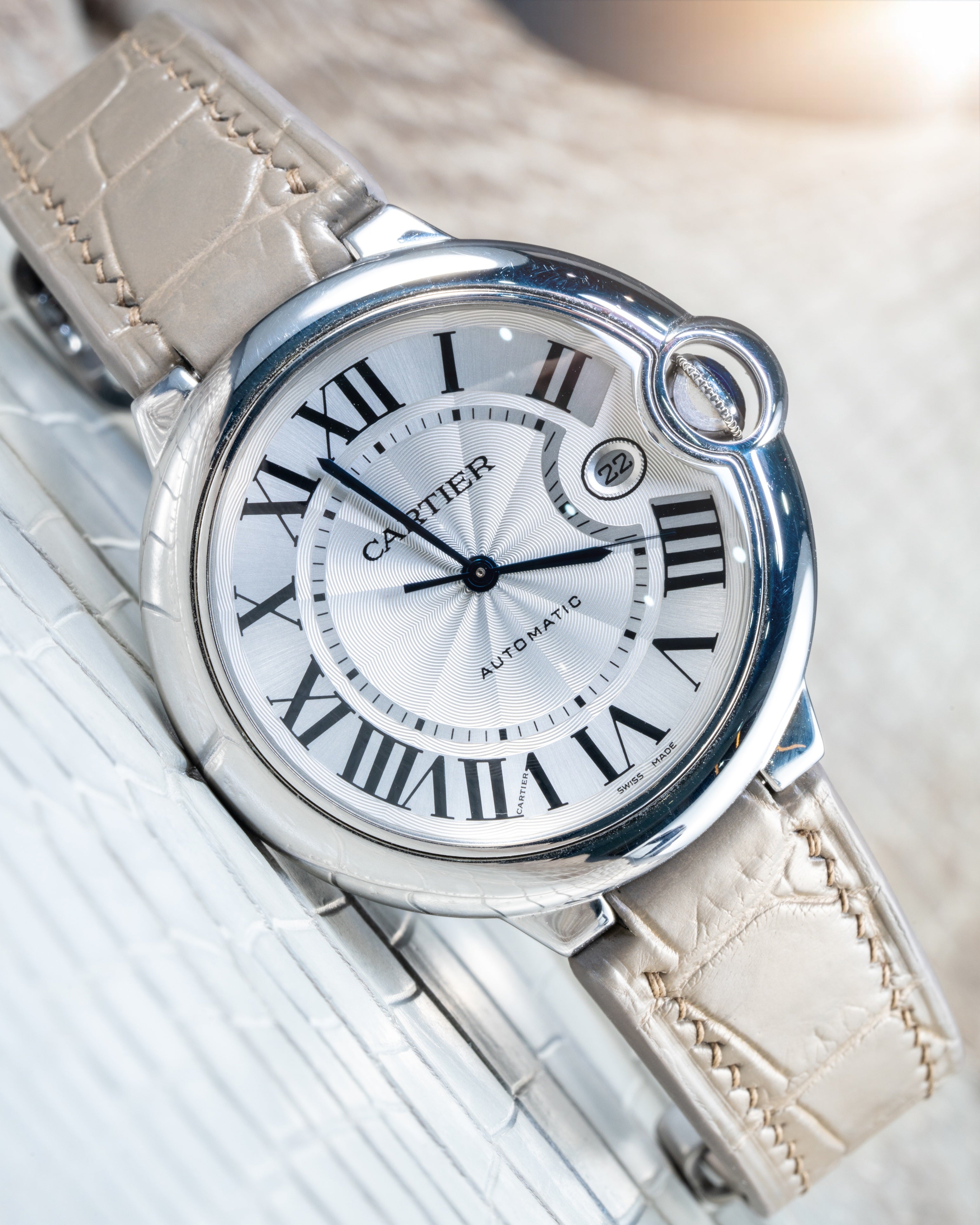 Bespoke Watch Strap In Rhino Grey Crocodile – Solitaire Official