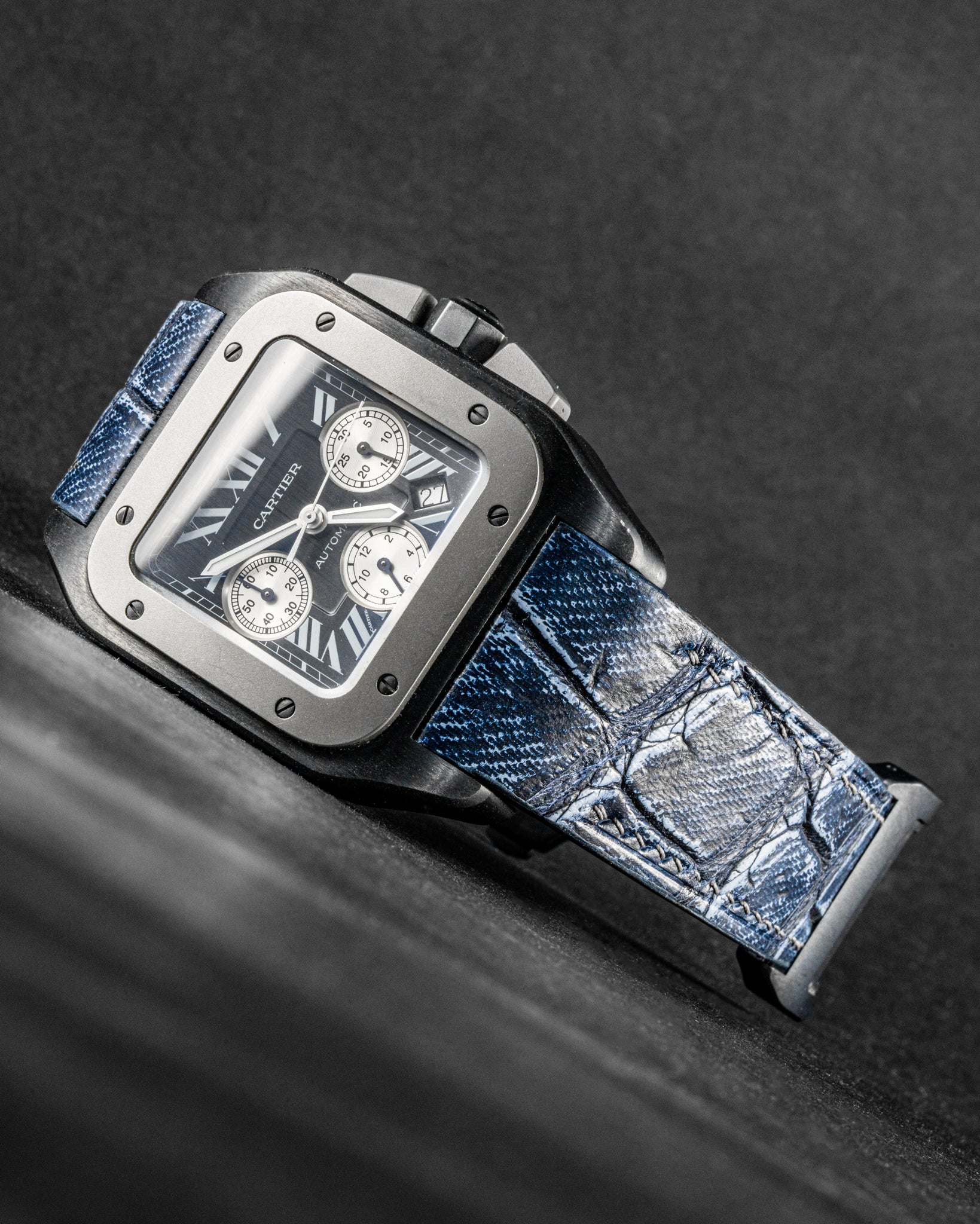 Bespoke Watch Strap in Denim Crocodile – Solitaire Official