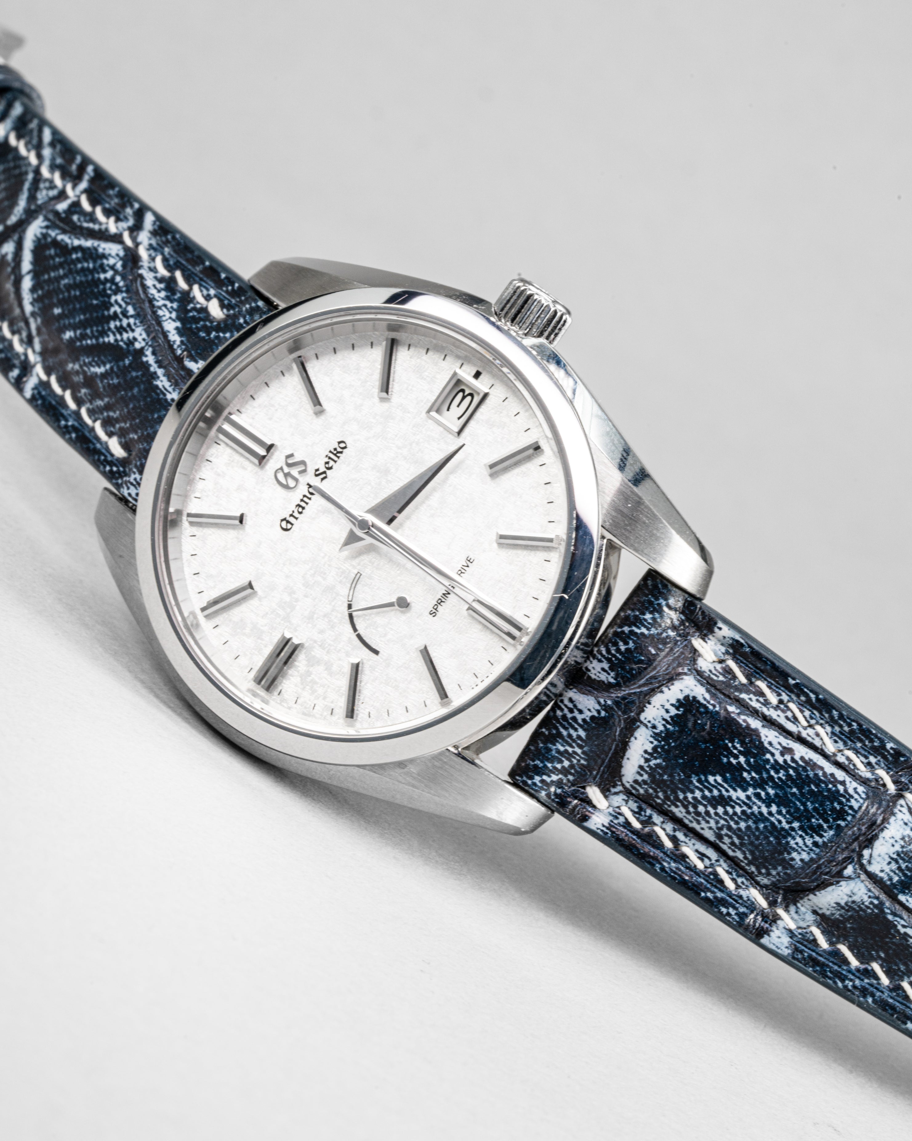 Bespoke Watch Strap in Denim Blue Crocodile – Solitaire Official