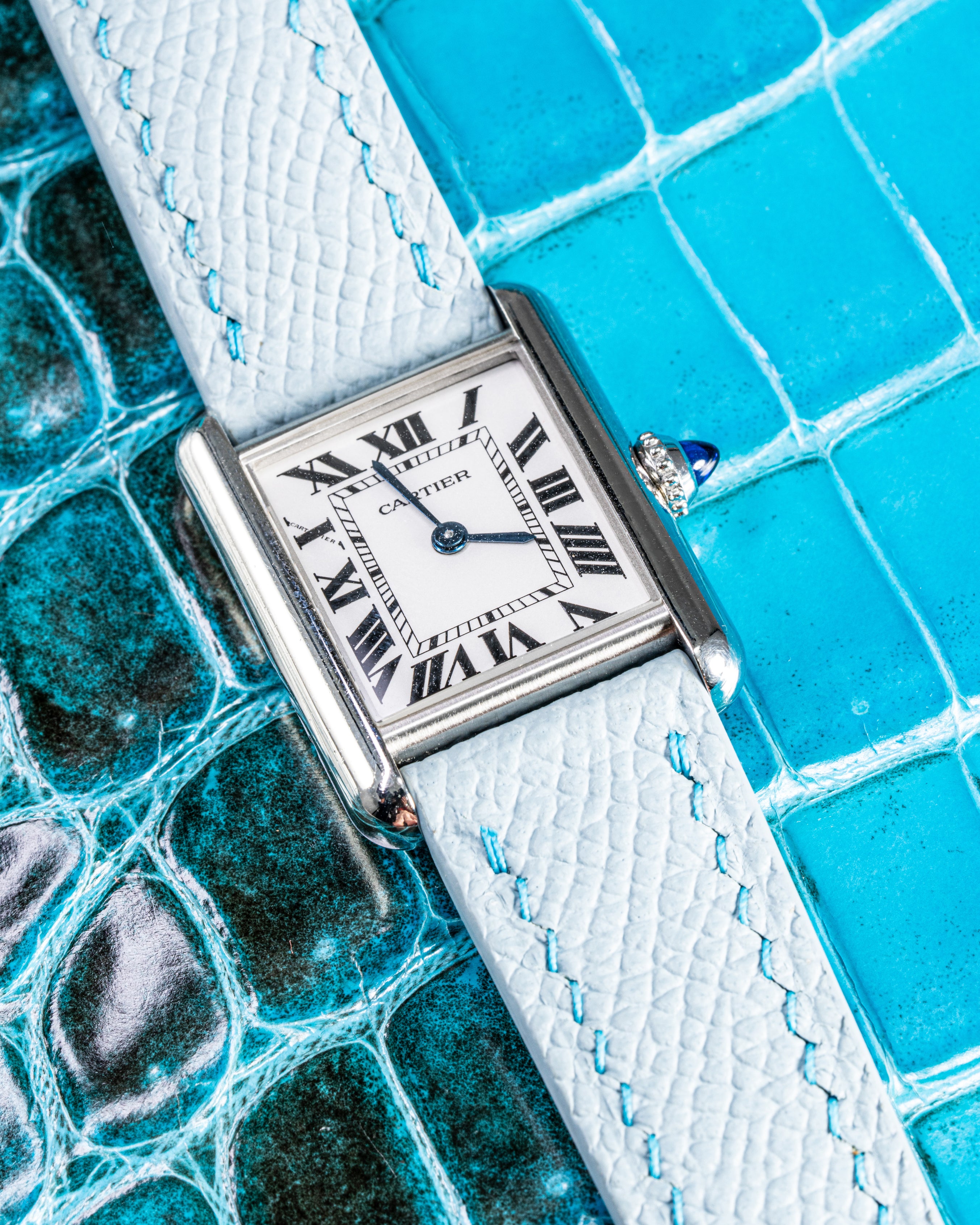 Bespoke Watch Strap in Baby Blue Epsom – Solitaire Official
