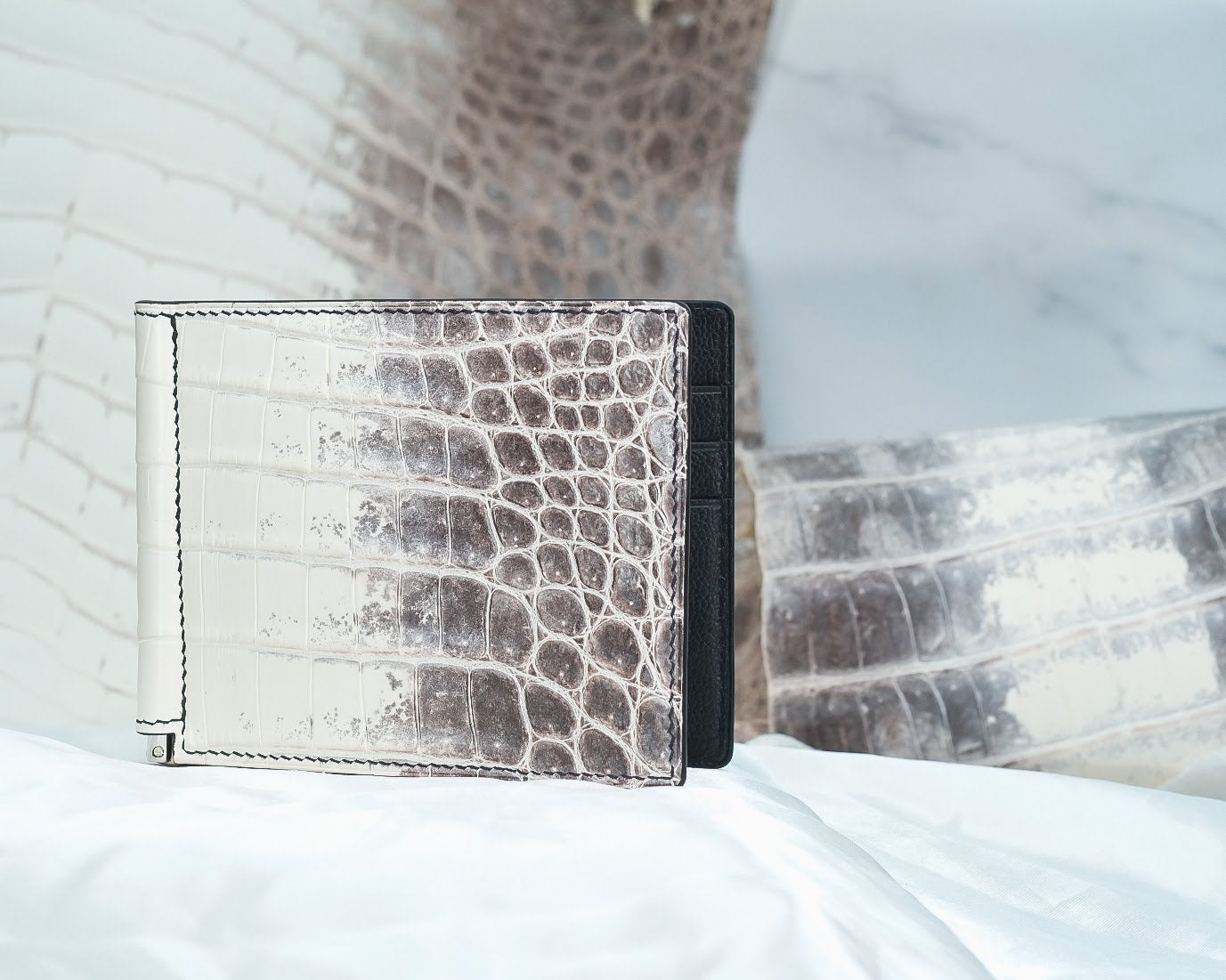 Bespoke Money Clip in Natural Himalayan Crocodile – Solitaire Official