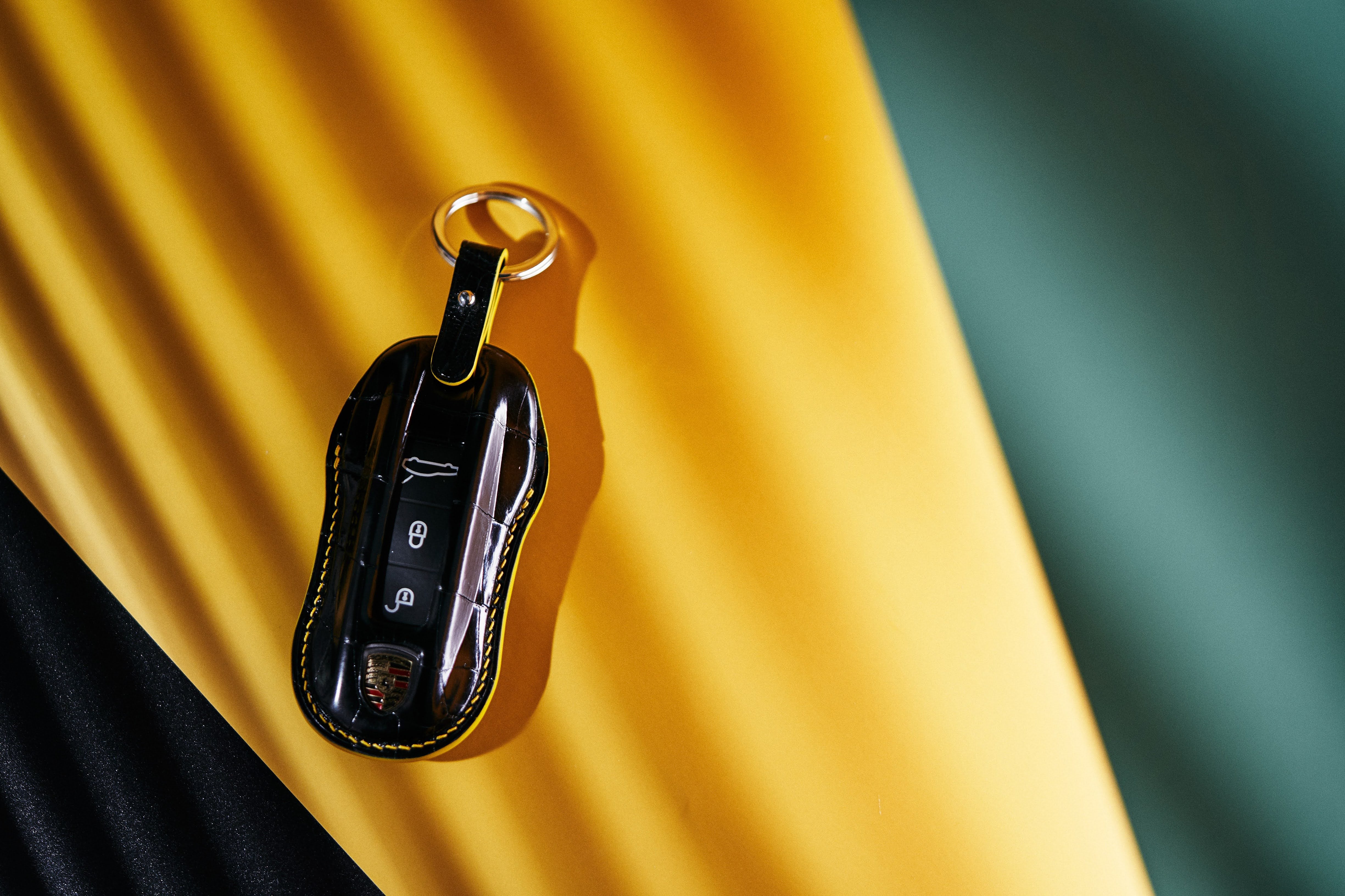 Bespoke Key Fob Cover in Black Crocodile – Solitaire Official