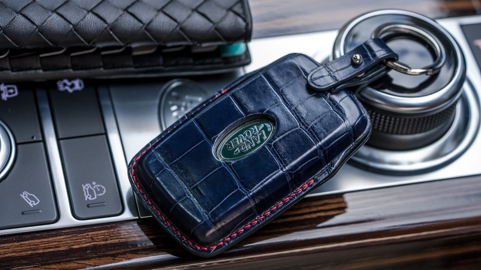 Bespoke Key Fob Cover in Navy Blue Crocodile – Solitaire Official