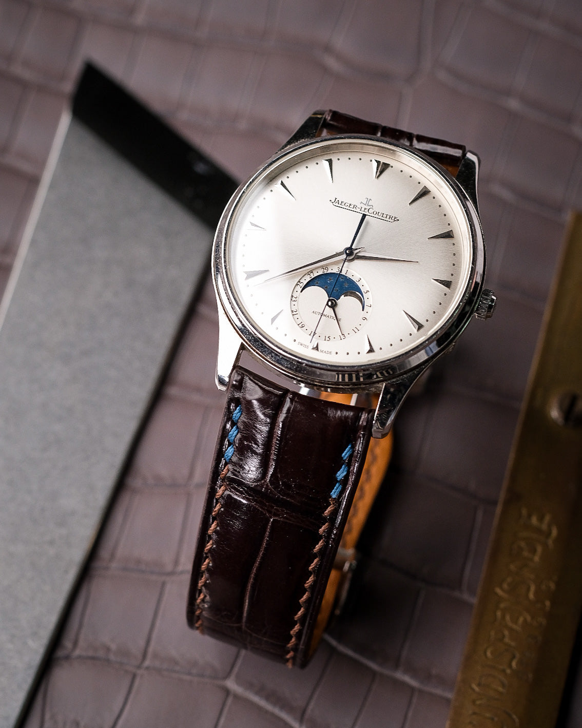 Bespoke Watch Strap In Chocolate Brown Crocodile – Solitaire Official