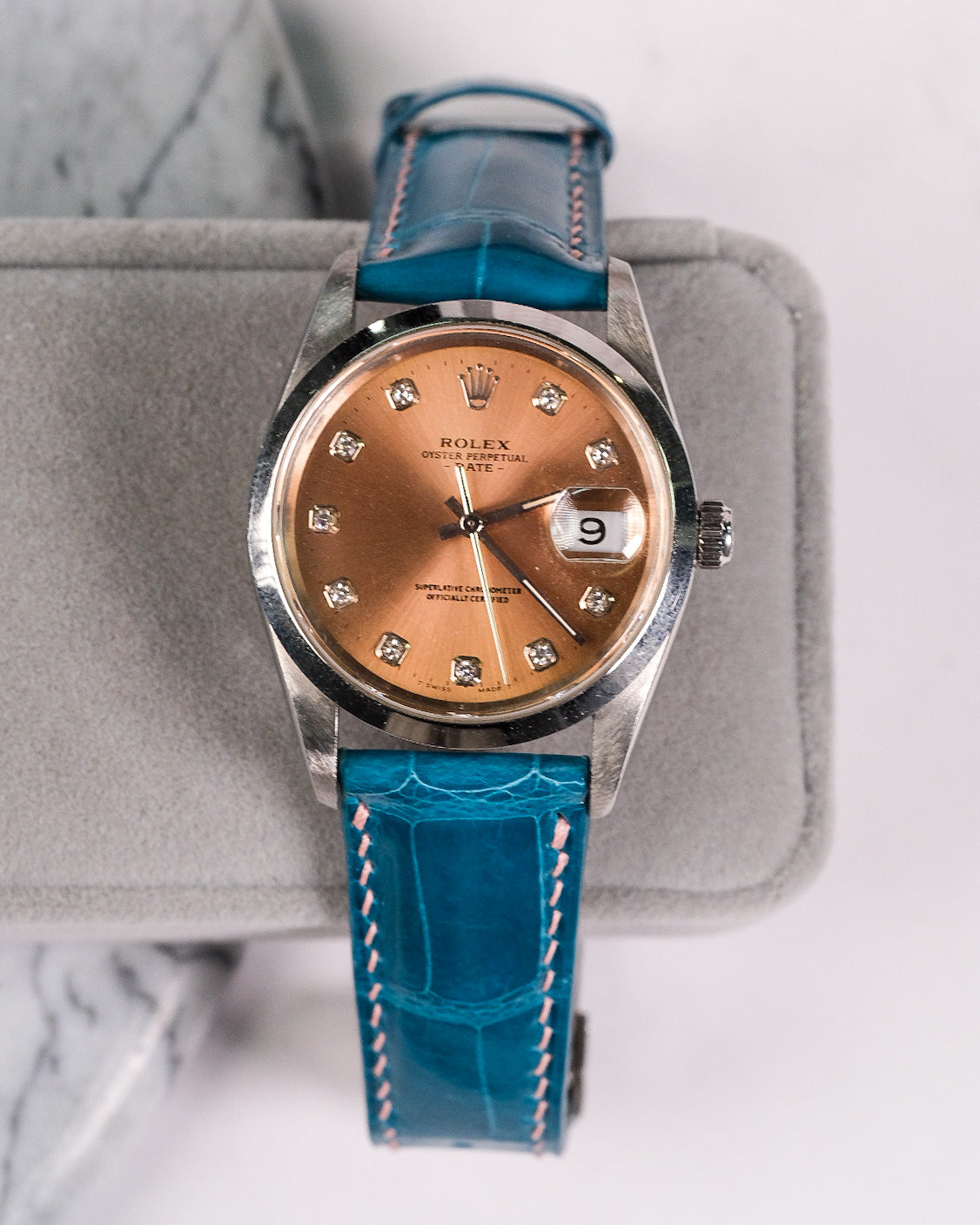 Bespoke Watch Strap in Turquoise Blue Crocodile – Solitaire Official