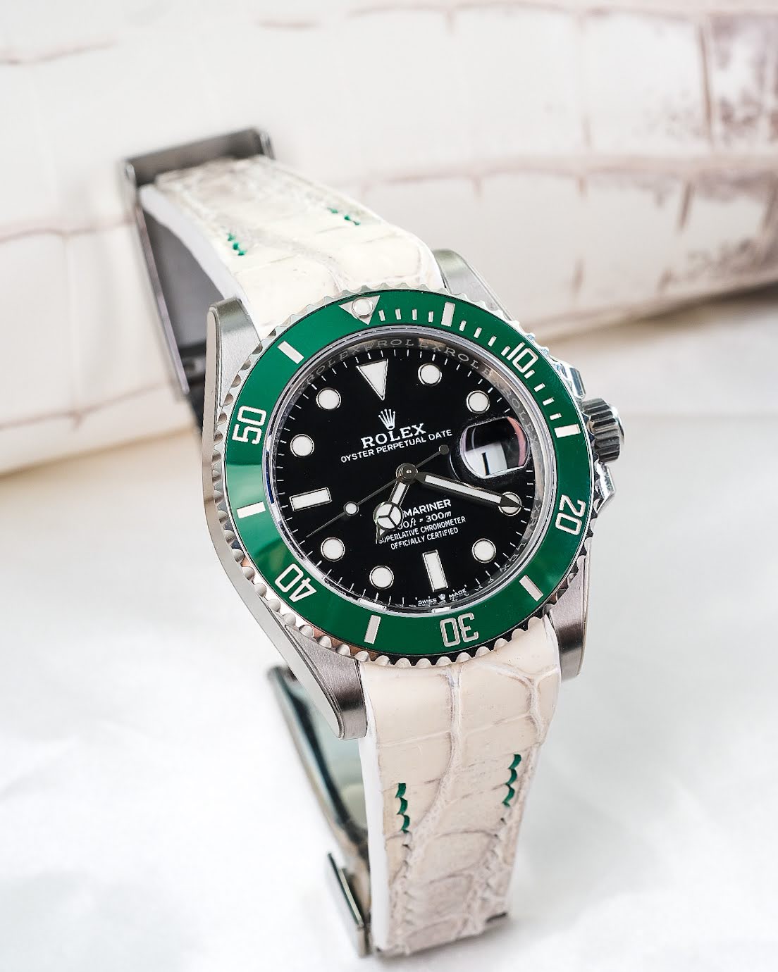 Bespoke Watch Strap in Natural Himalayan Crocodile – Solitaire Official