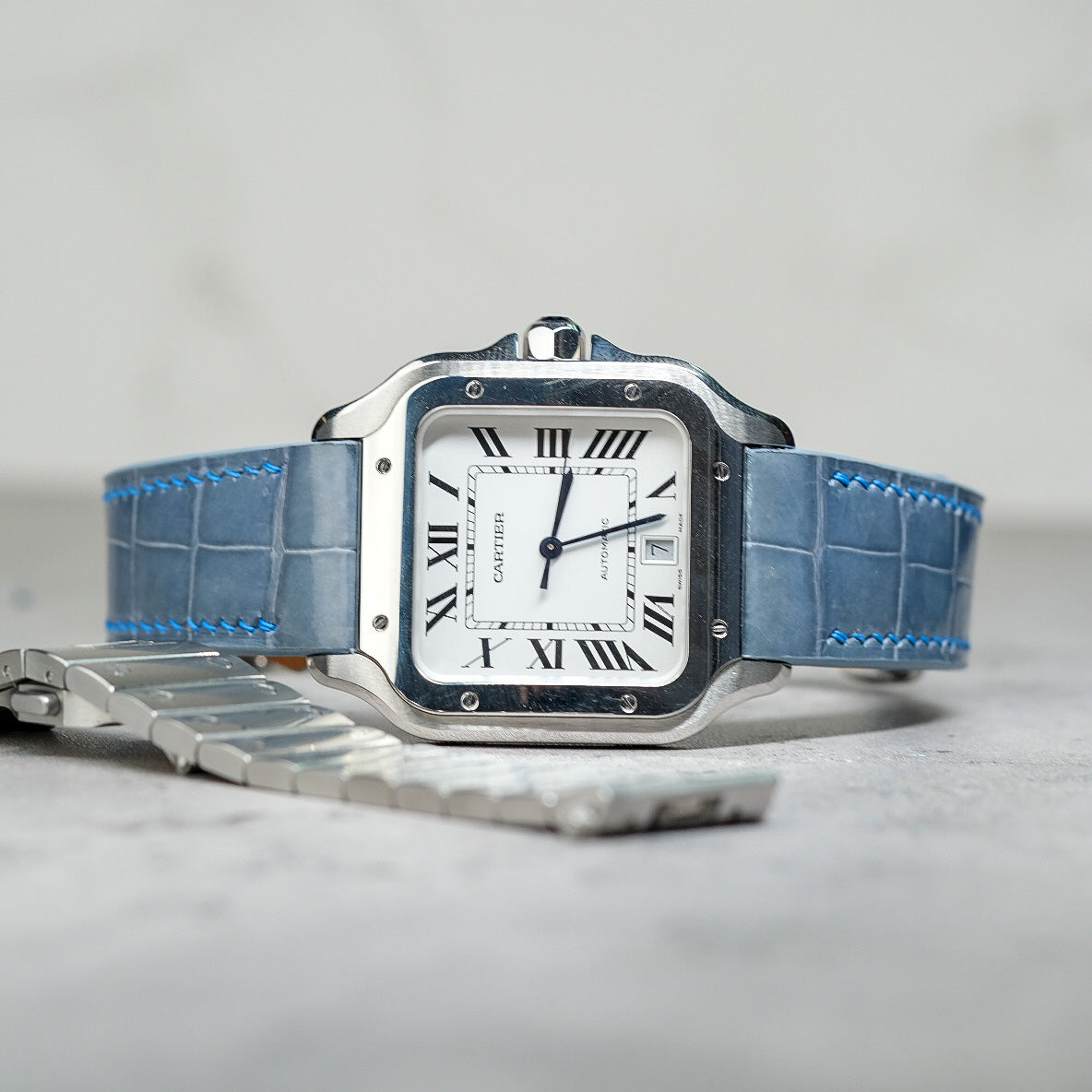 Bespoke Watch Strap in Icy Blue Alligator – Solitaire Official