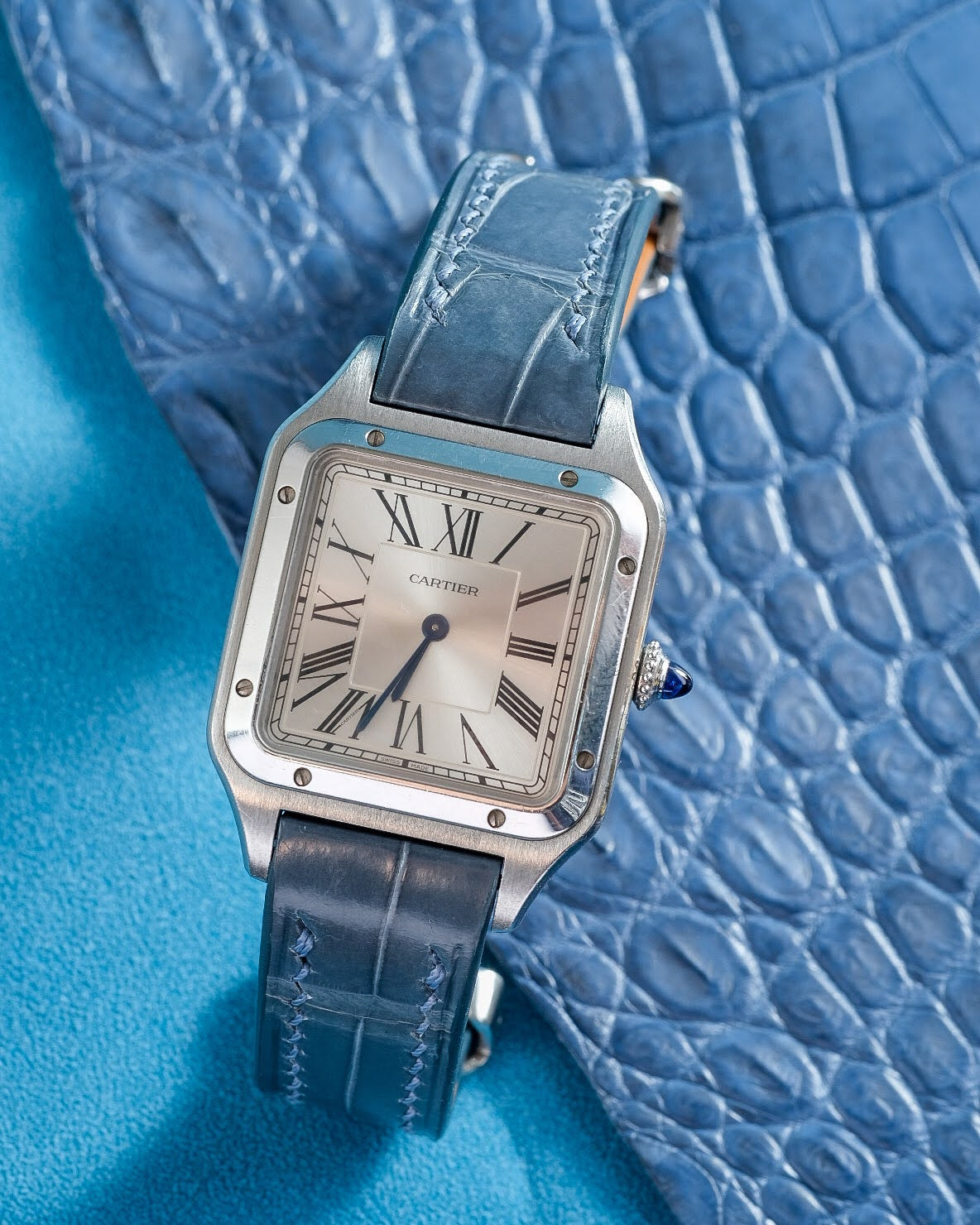 Bespoke Watch Strap in Icy Blue Alligator – Solitaire Official