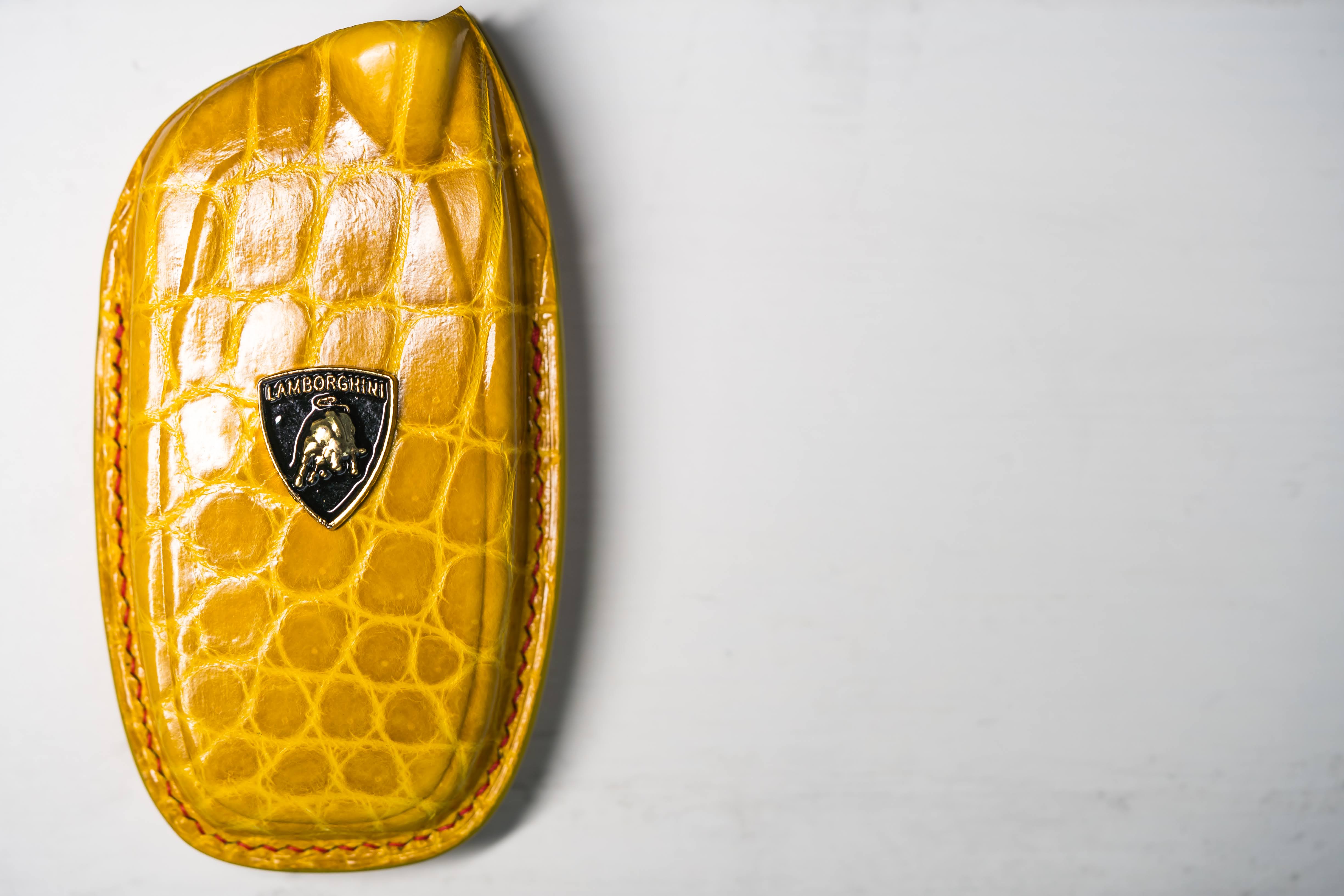 Bespoke Key Fob Cover in Yellow Crocodile – Solitaire Official