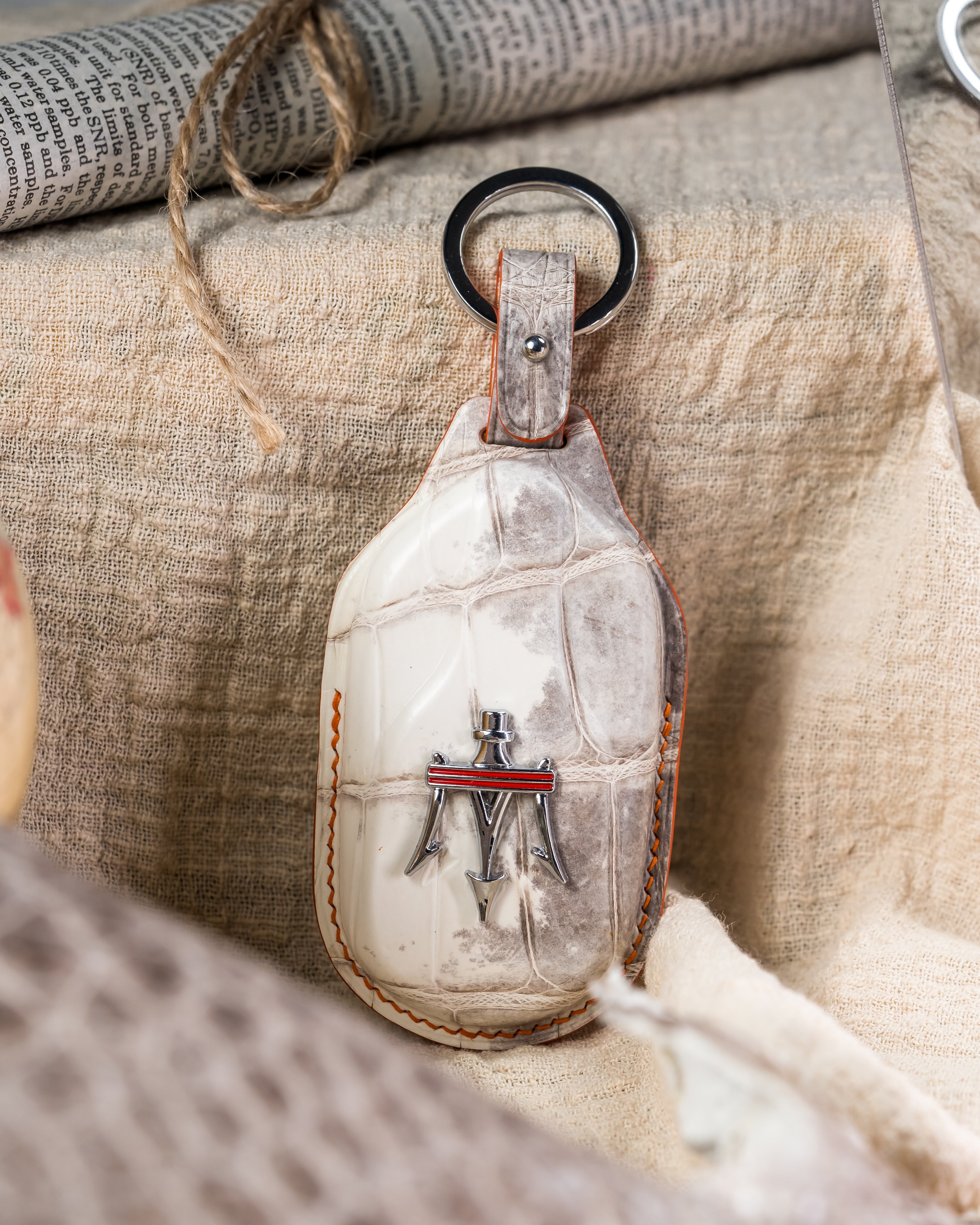 Bespoke Key Fob Cover in Natural Himalayan Crocodile – Solitaire Official