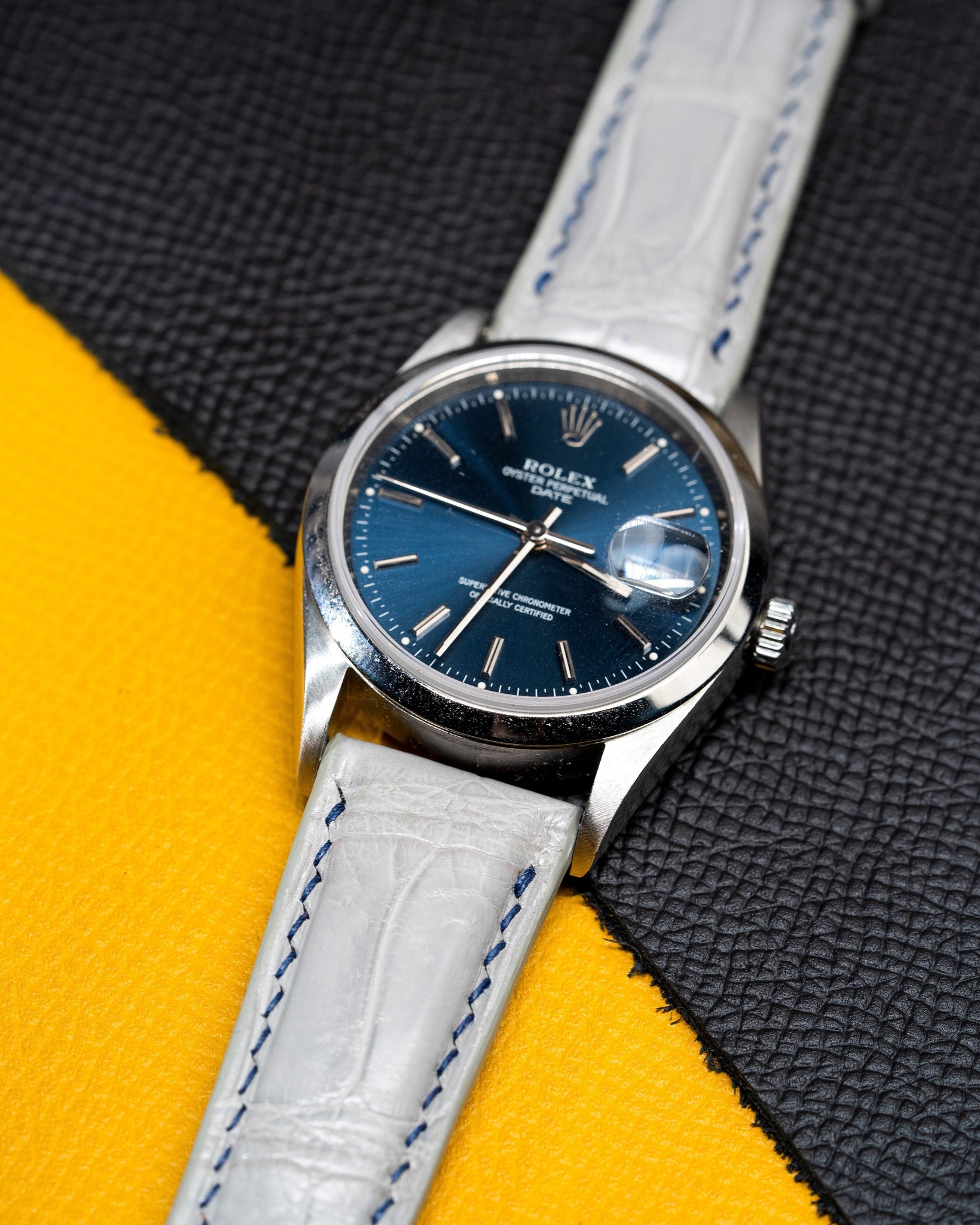 Bespoke Watch Strap in Rhino Grey Crocodile – Solitaire Official