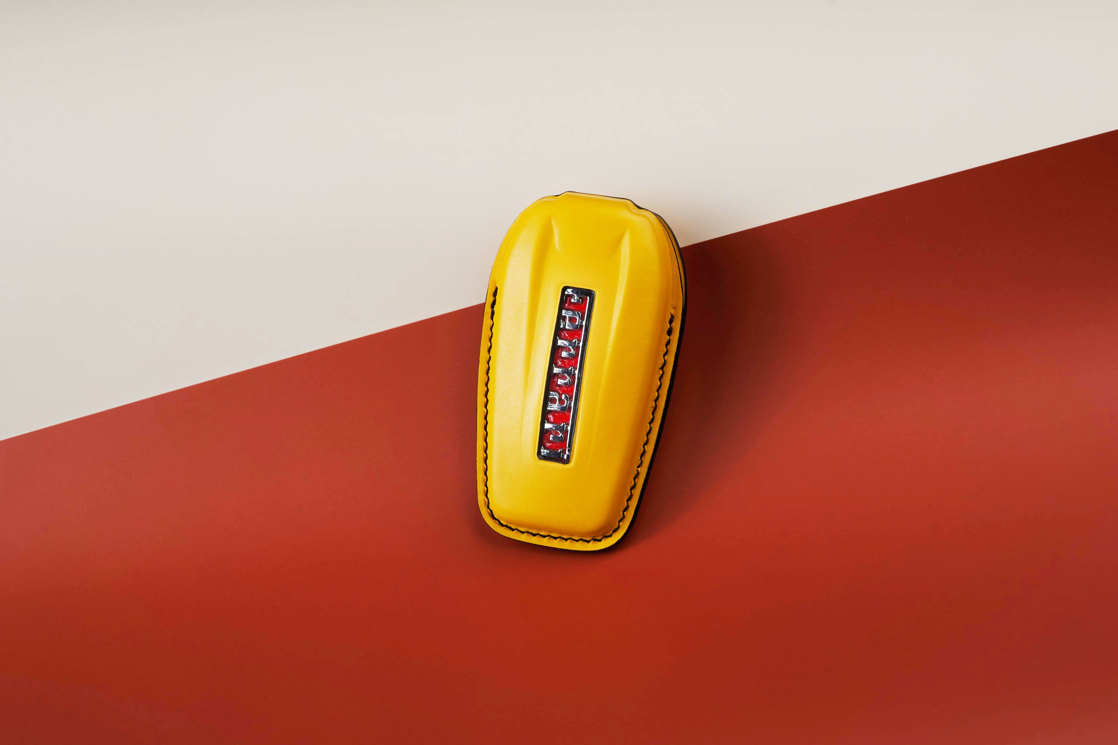 Bespoke Key Fob Cover in Yellow Nappa – Solitaire Official