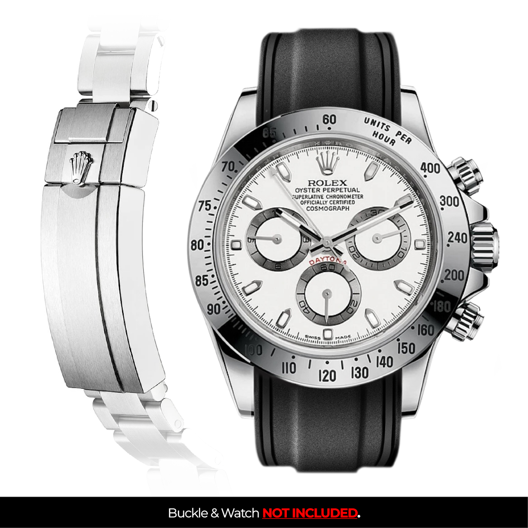 Solitaire Rubber strap for Rolex Daytona (Deployant Clasp) – Solitaire ...