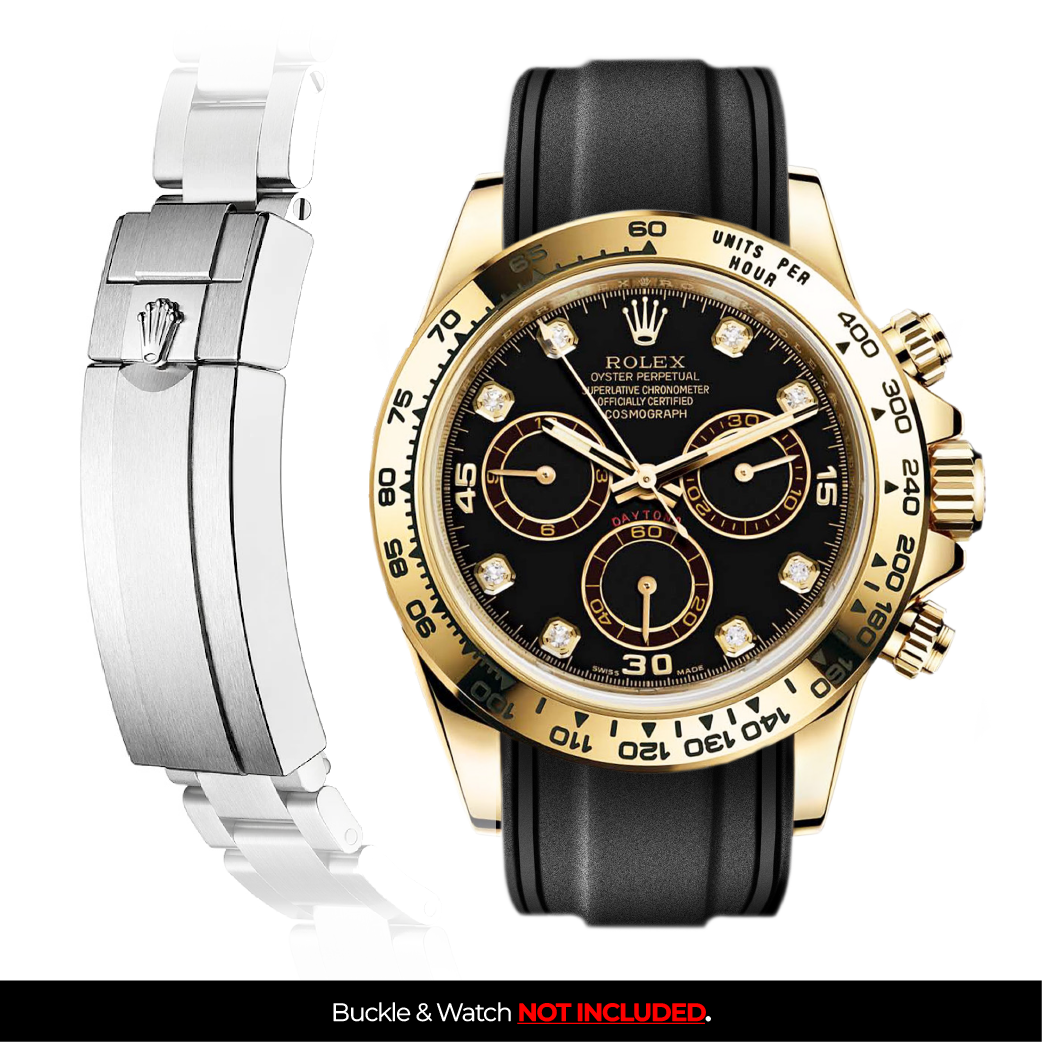 Solitaire Rubber strap for Rolex Daytona (Deployant Clasp) – Solitaire ...