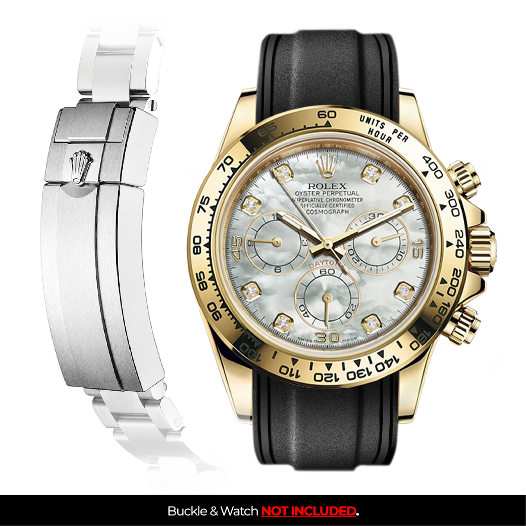 Solitaire Rubber strap for Rolex Daytona (Deployant Clasp) – Solitaire ...
