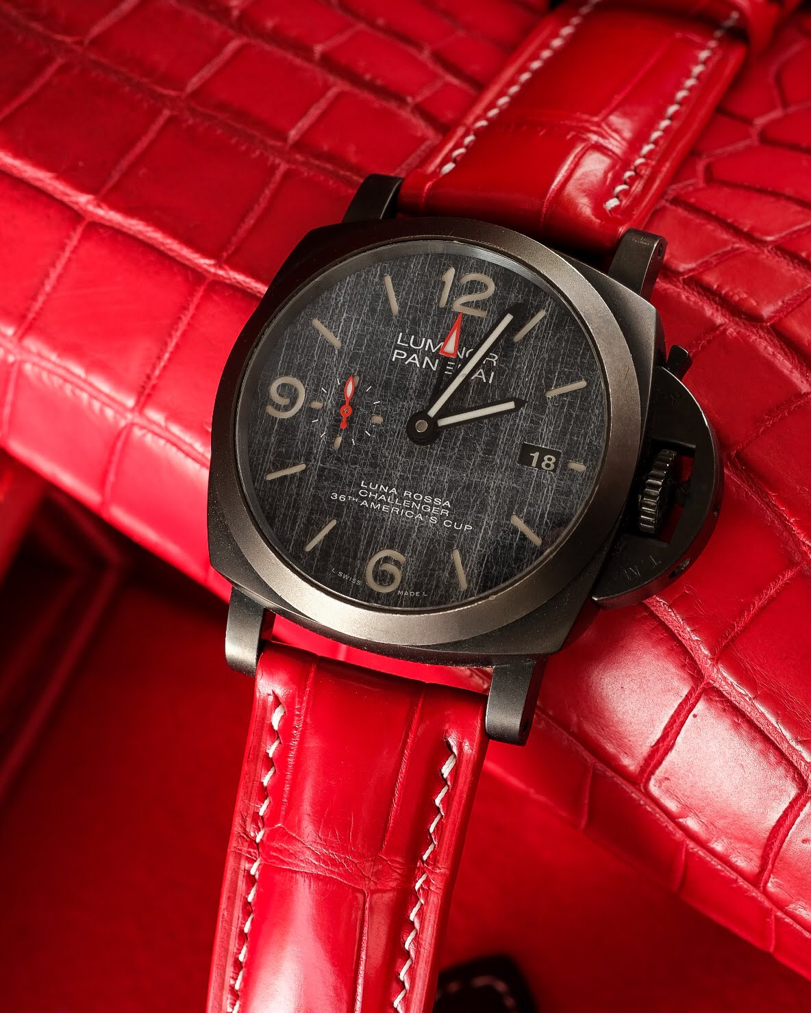 Bespoke Watch Strap in Ferrari Red Crocodile – Solitaire Official