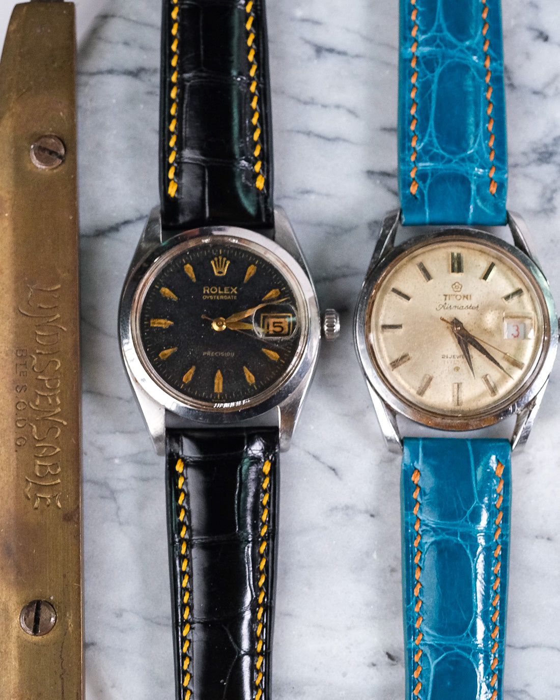 Bespoke Watch Straps in Black & Turquoise Blue Crocodile – Solitaire ...