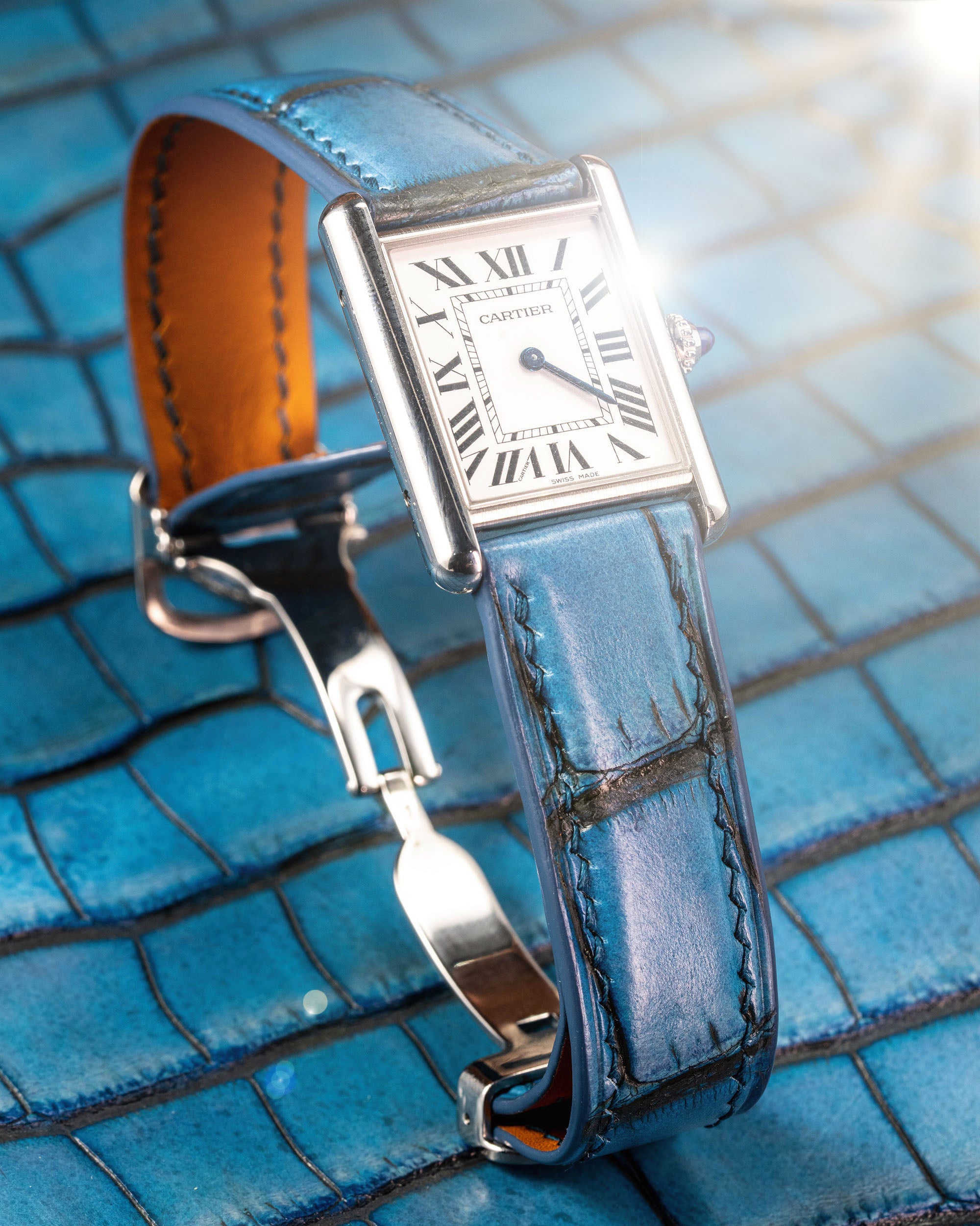 Bespoke Watch Strap in Ceramic Blue Alligator – Solitaire Official