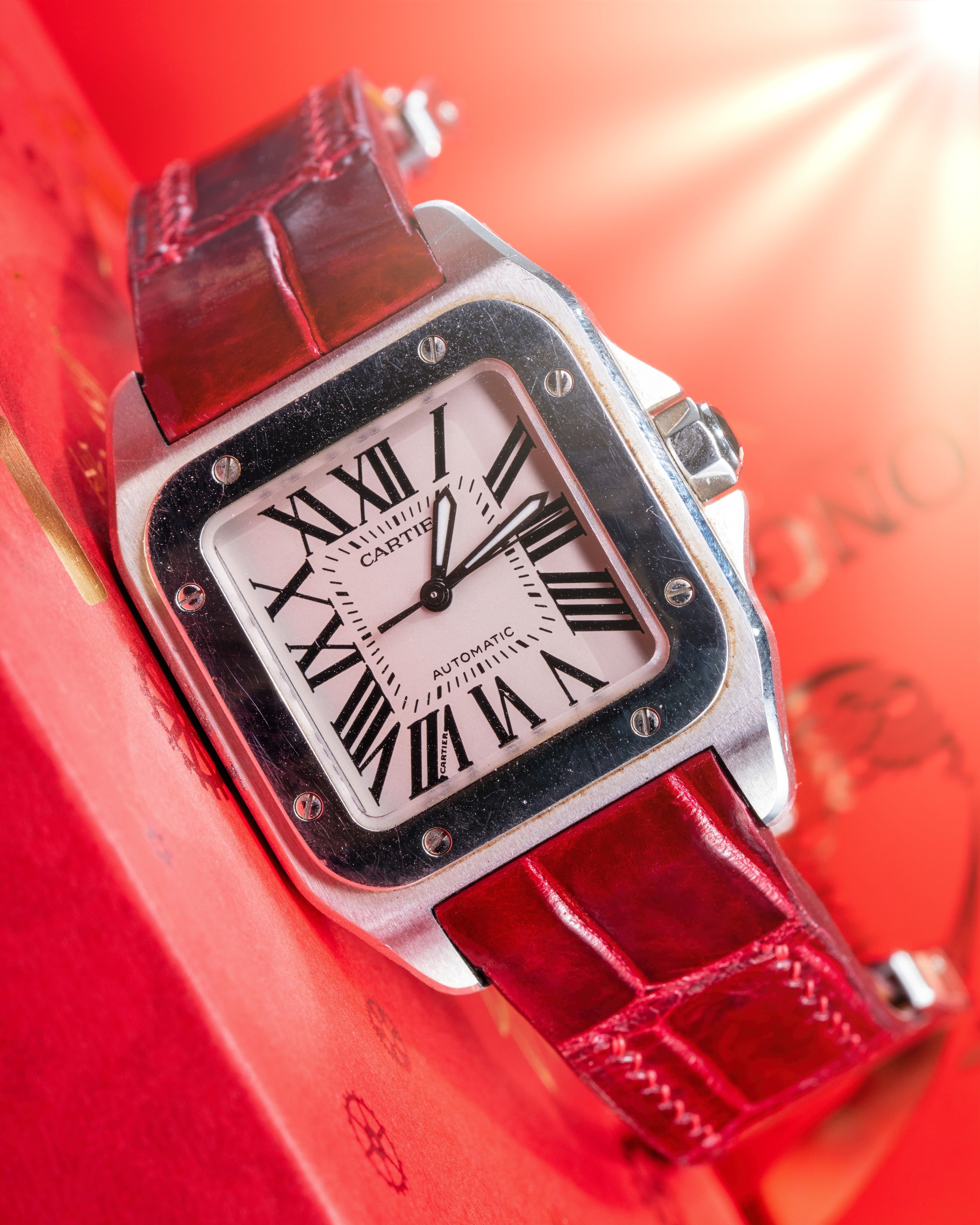 Bespoke Watch Strap in Blood Red Crocodile – Solitaire Official