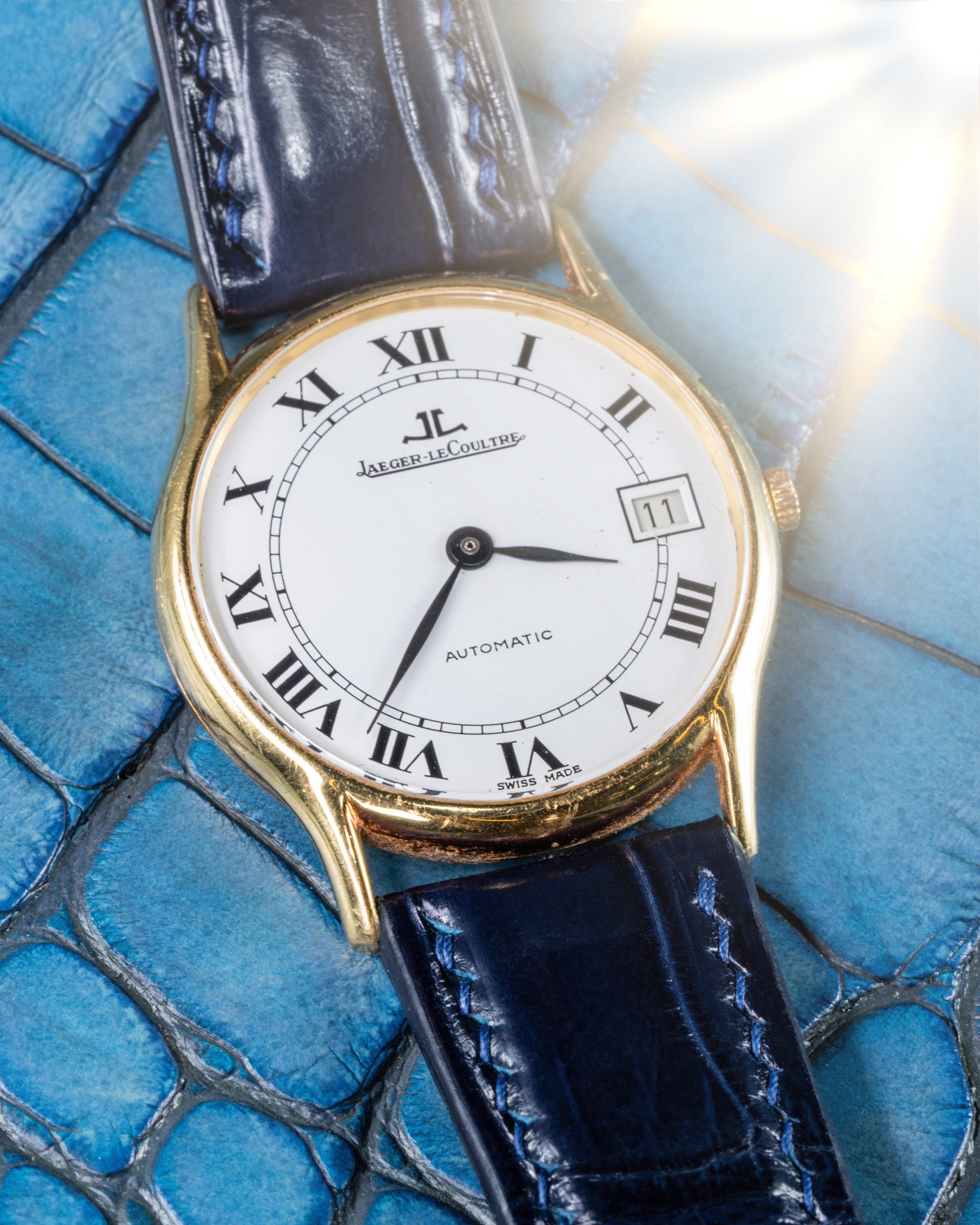 Bespoke Watch Strap In Electric Blue Crocodile – Solitaire Official