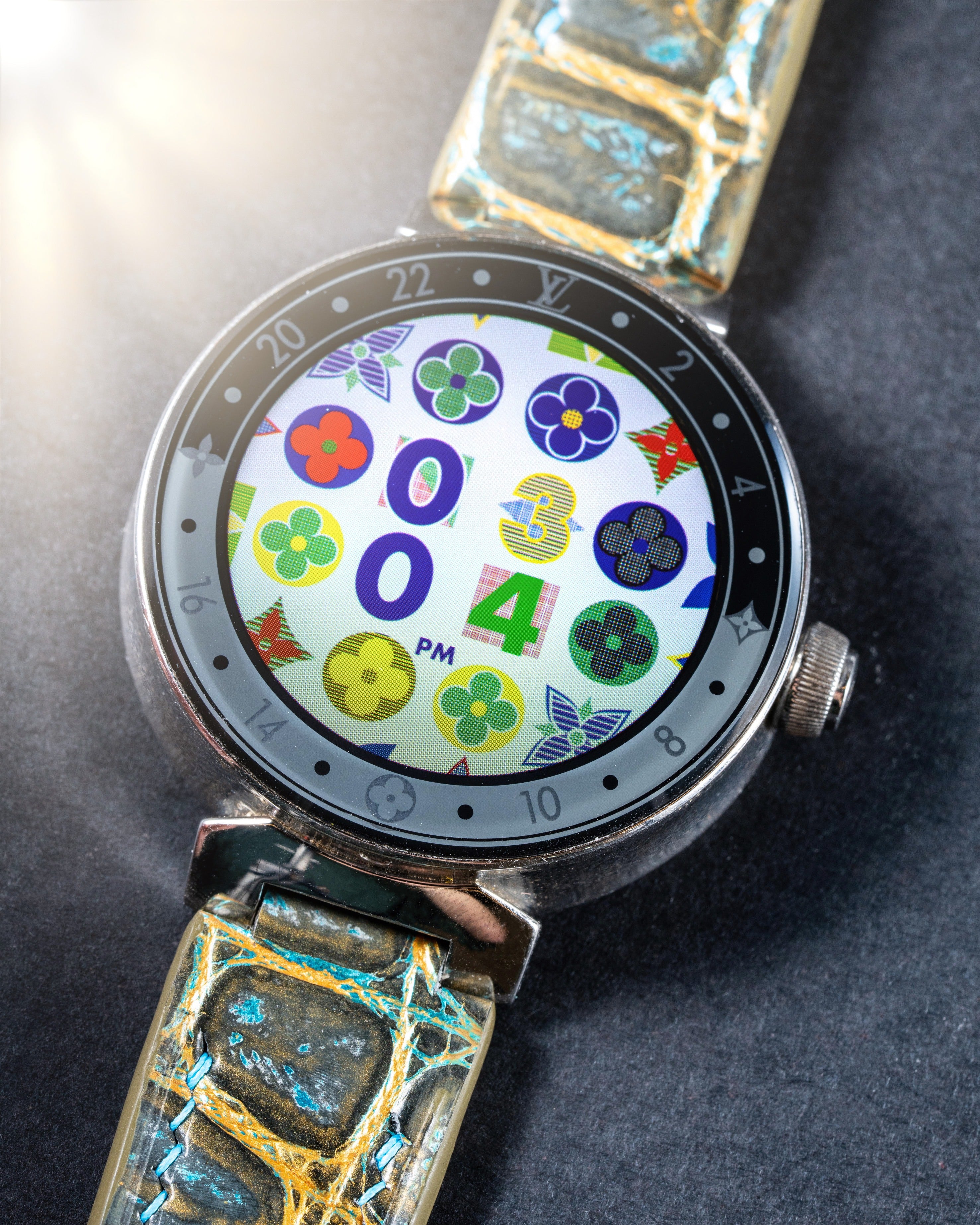 Bespoke Watch Strap in Gold Turquoise Crocodile – Solitaire Official