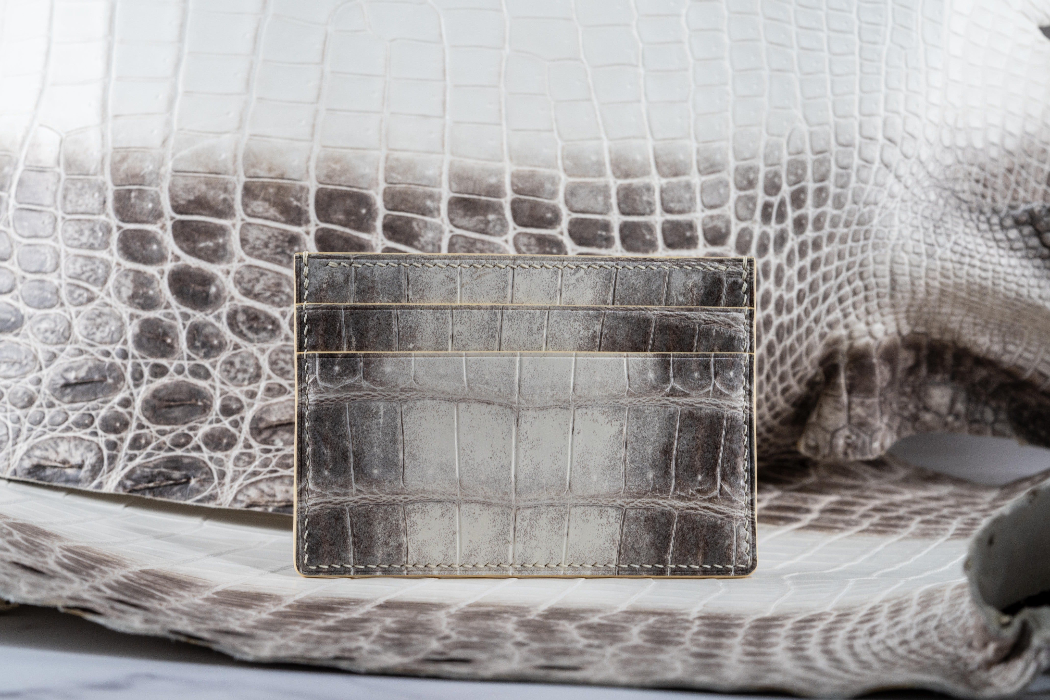 Bespoke Card Holder In Natural Himalayan Crocodile – Solitaire Official
