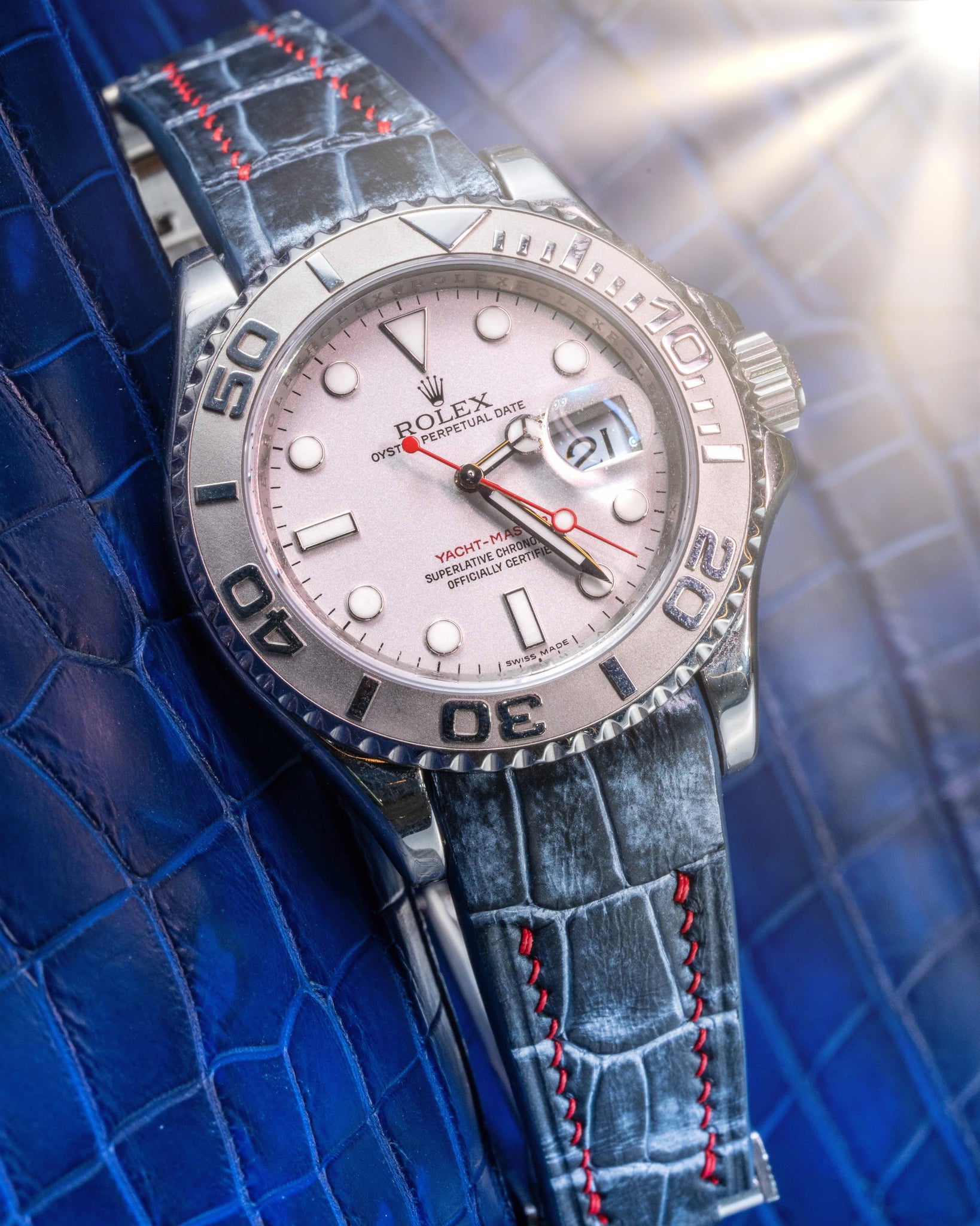 Bespoke Watch Strap in Black Silver Alligator – Solitaire Official