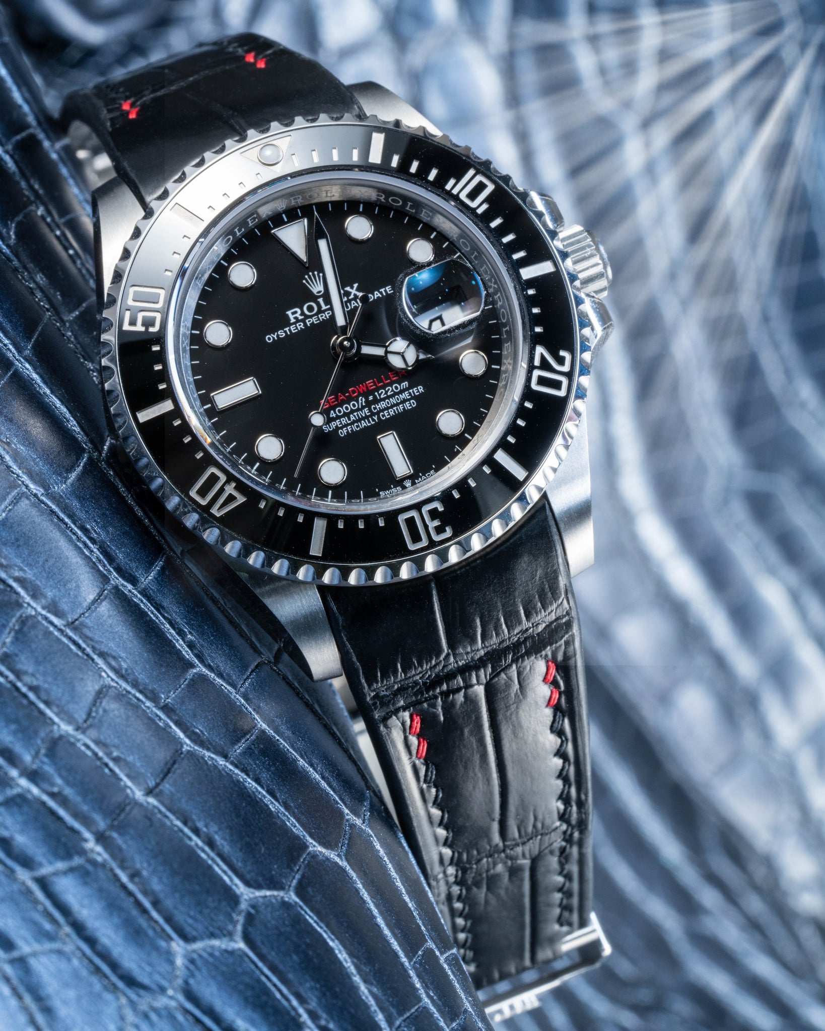 Bespoke Watch Strap in Black Crocodile – Solitaire Official