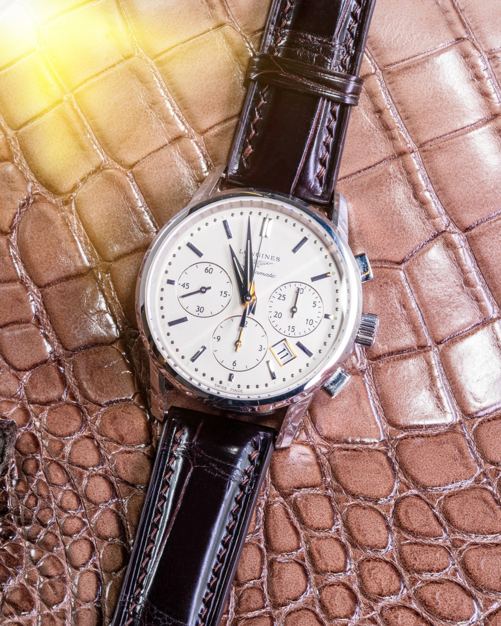Bespoke Watch Strap in Dark Brown Crocodile – Solitaire Official