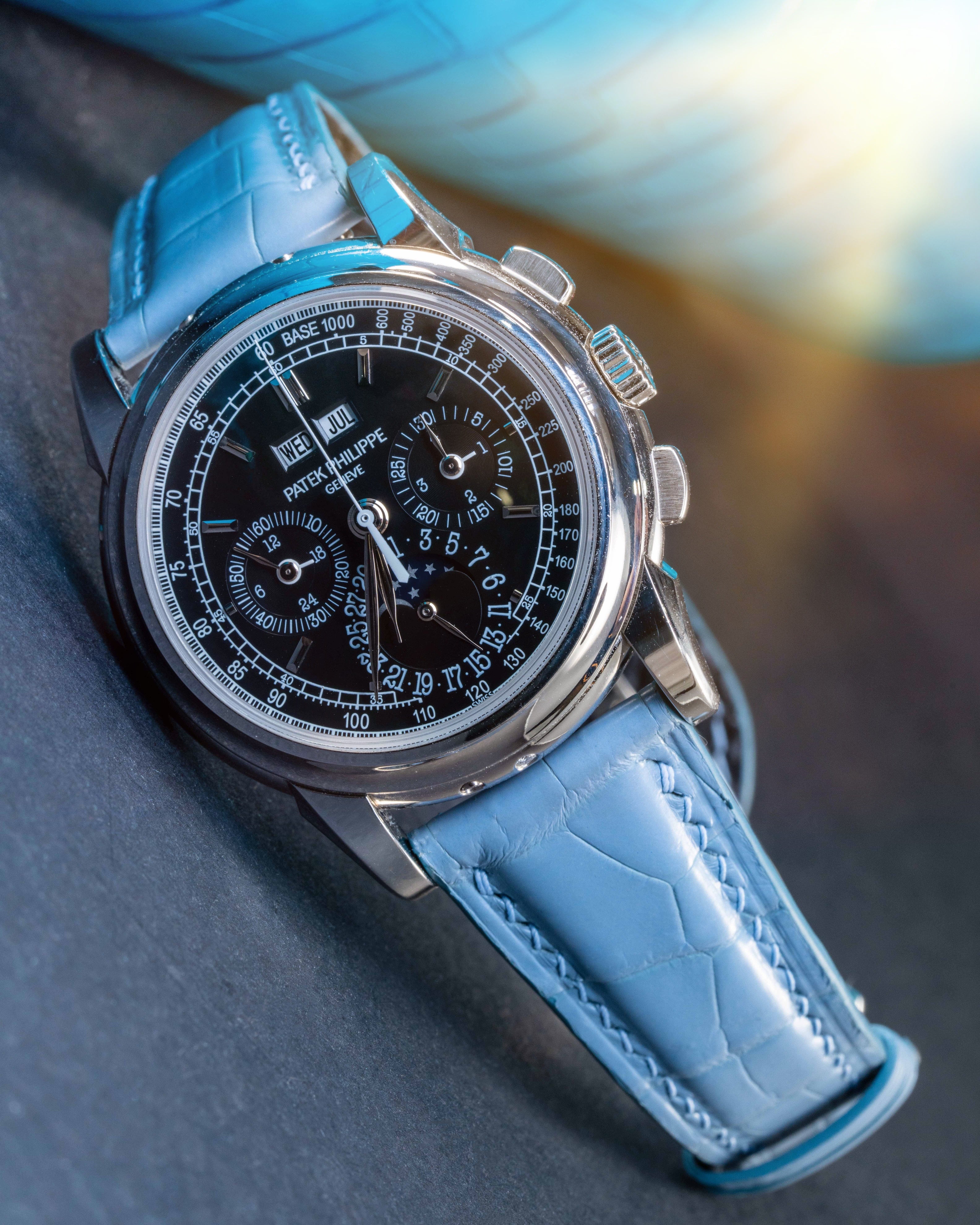 Bespoke Watch Strap in Baby Blue Crocodile – Solitaire Official