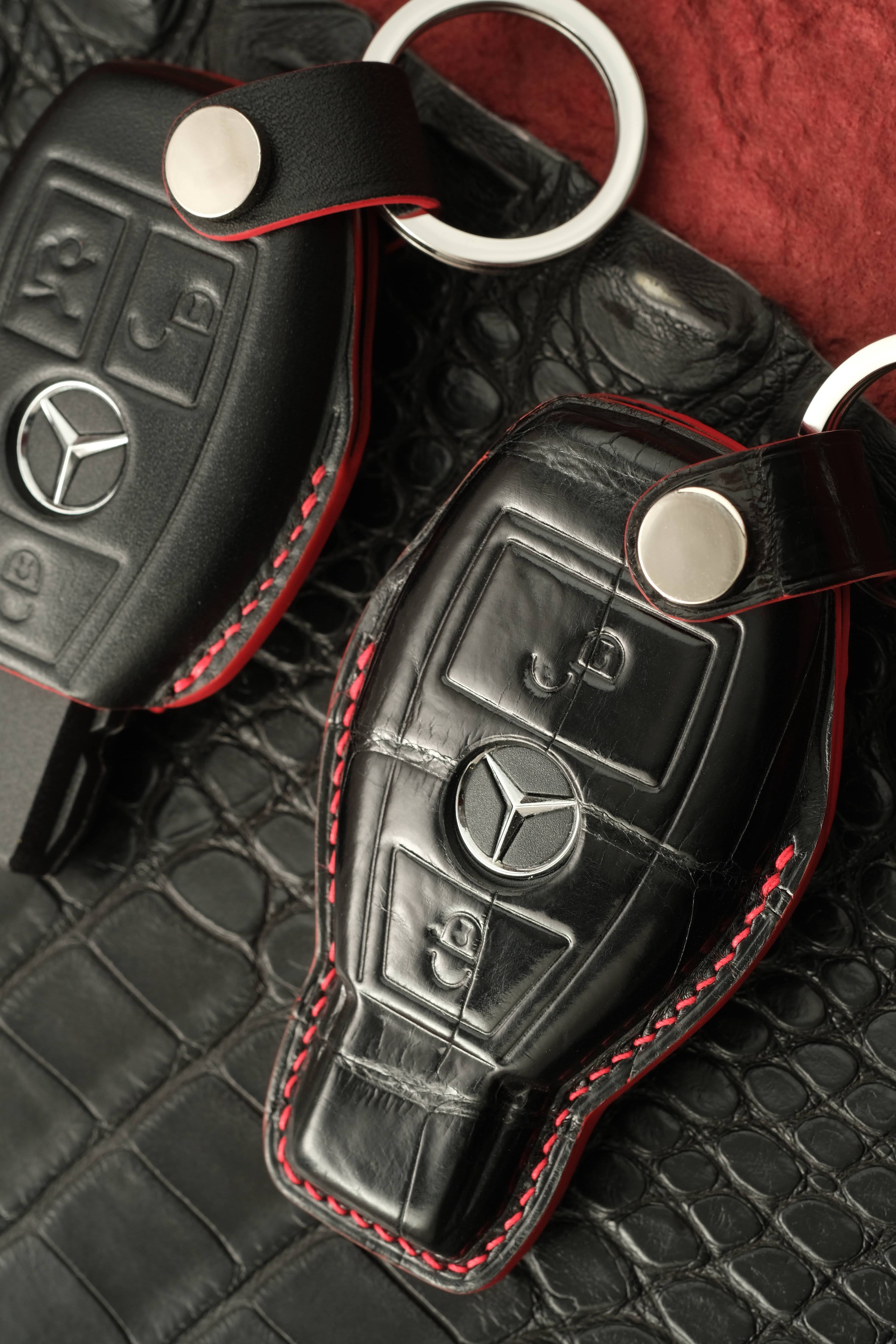 Bespoke Key Fob Covers in Black Nappa & Crocodile – Solitaire Official
