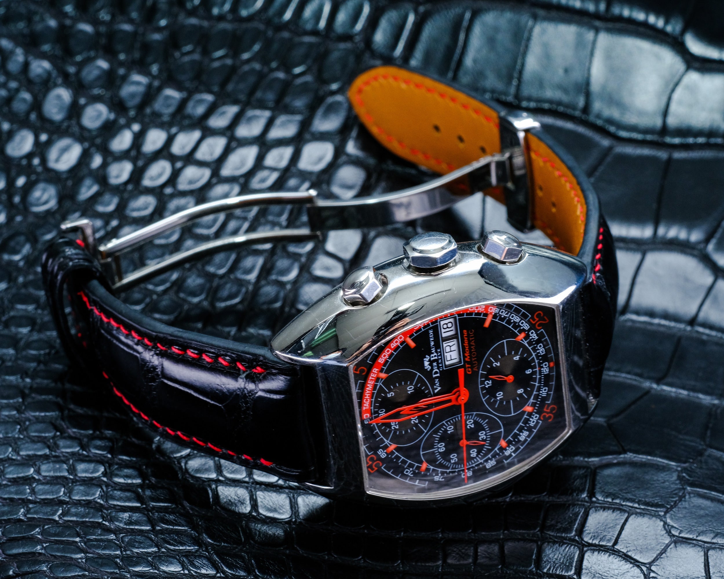 Bespoke Watch Strap in Jet Black Crocodile – Solitaire Official