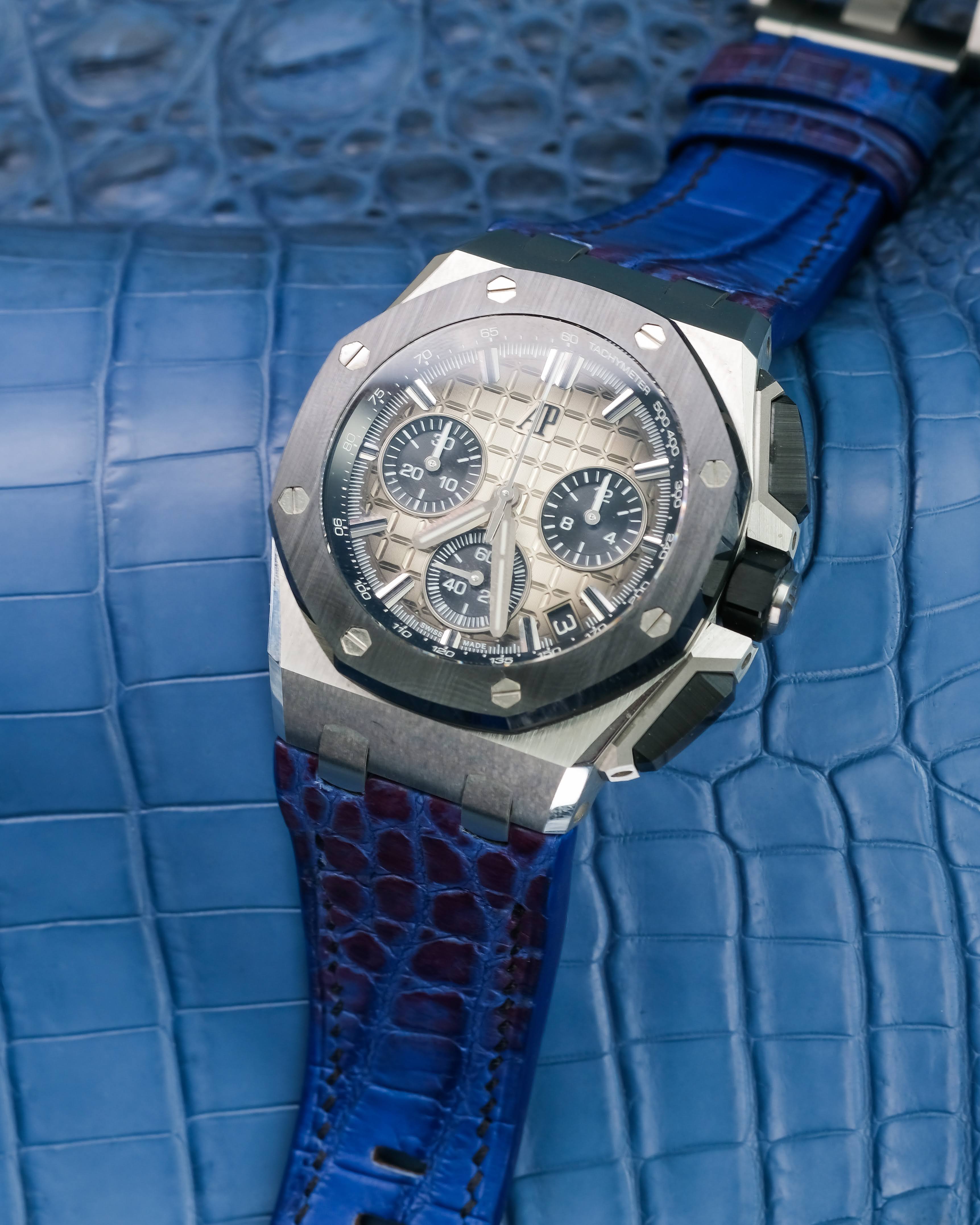 Bespoke Watch Strap in Electric Blue Himalayan Crocodile – Solitaire ...