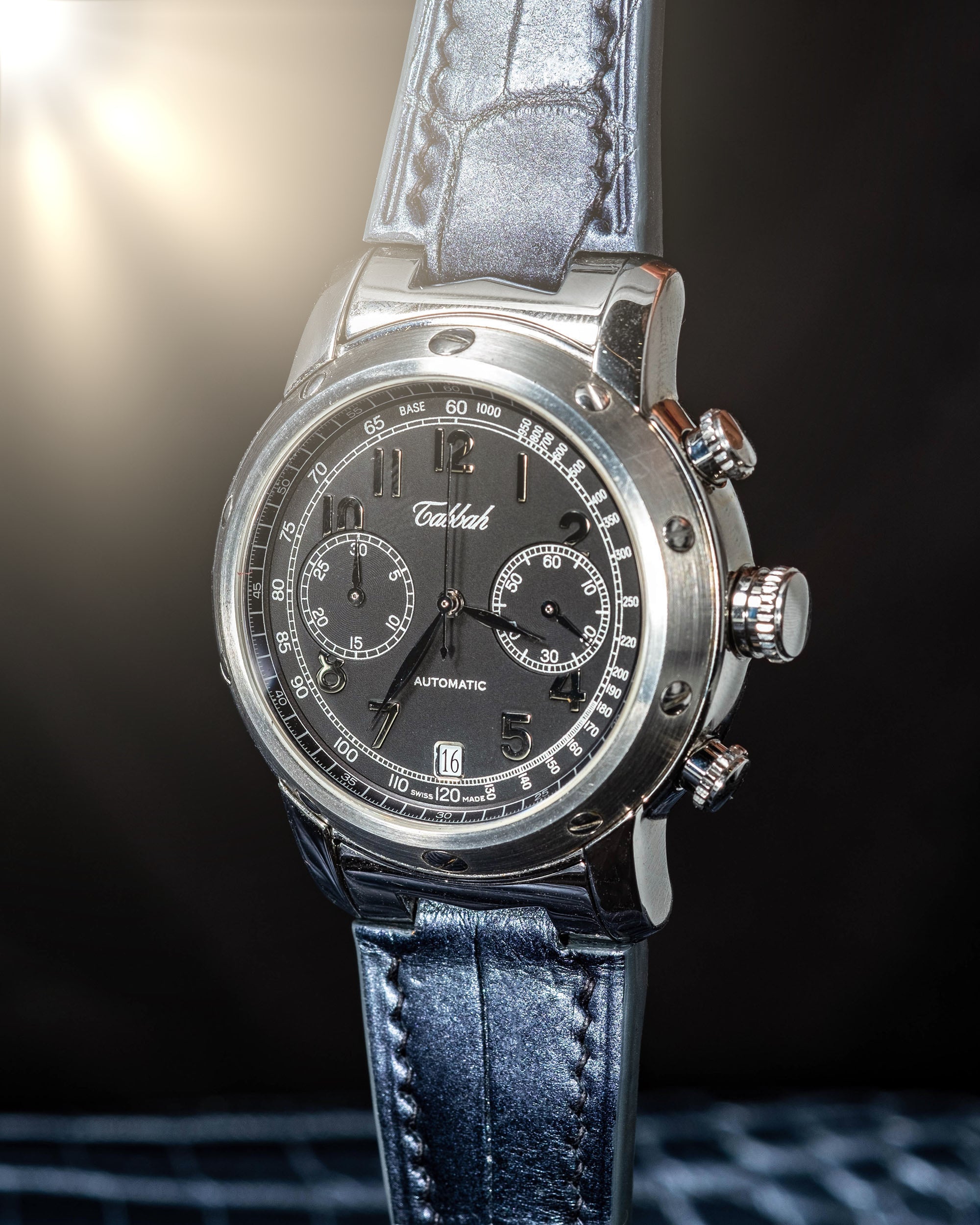 Bespoke Watch Strap in Metallic Black Crocodile – Solitaire Official