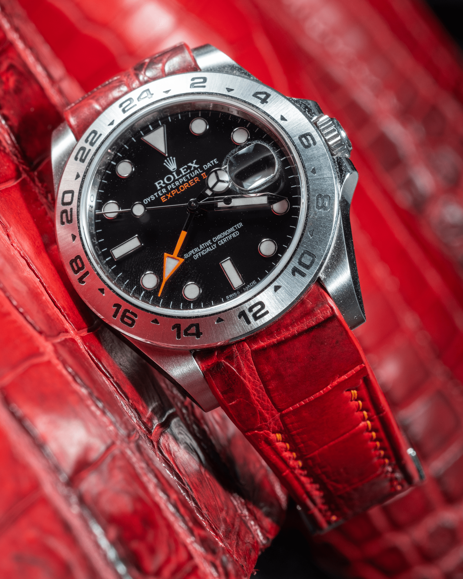 Bespoke Watch Strap in Red Himalayan Crocodile – Solitaire Official