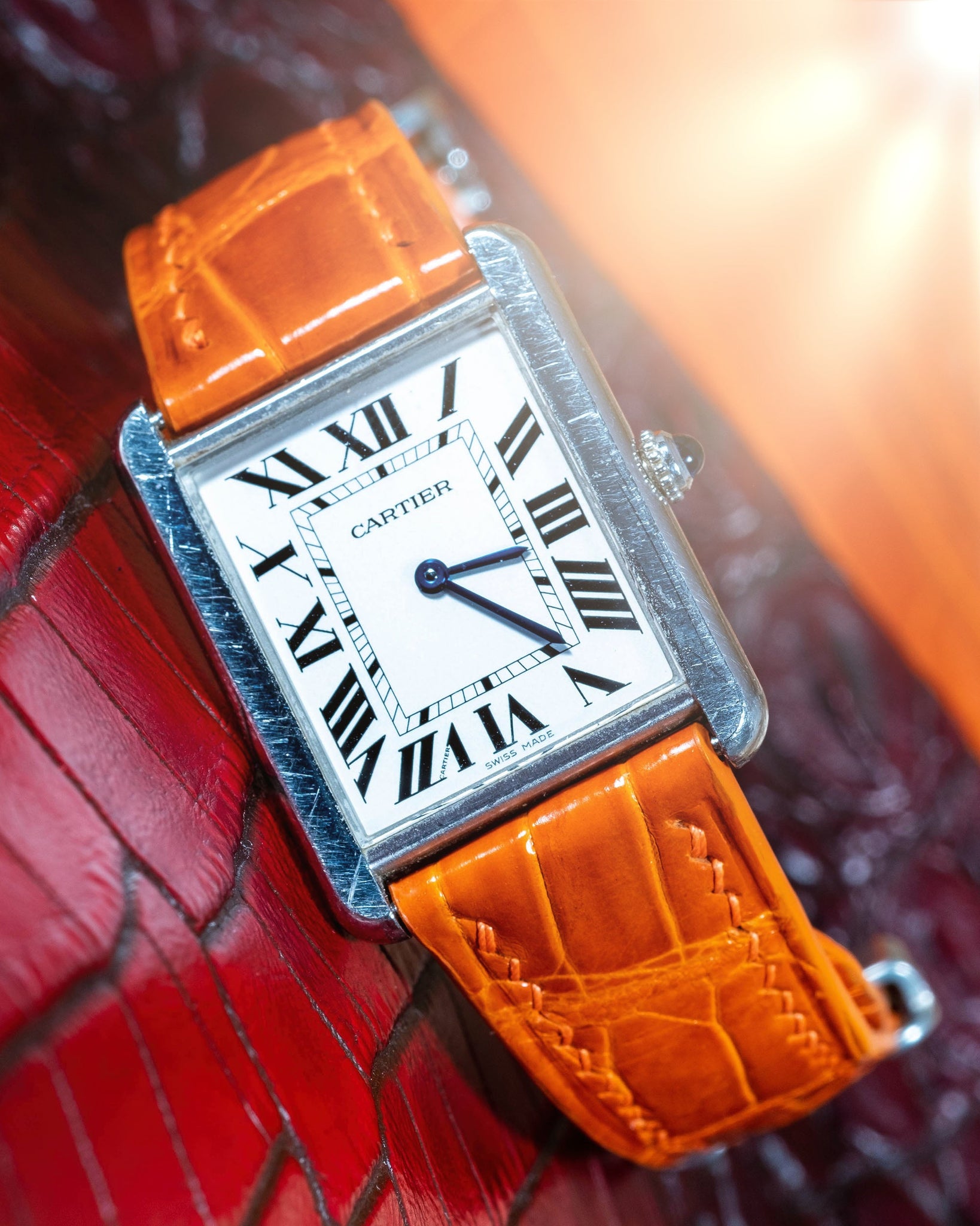 Bespoke Watch Strap in Orange Crocodile – Solitaire Official